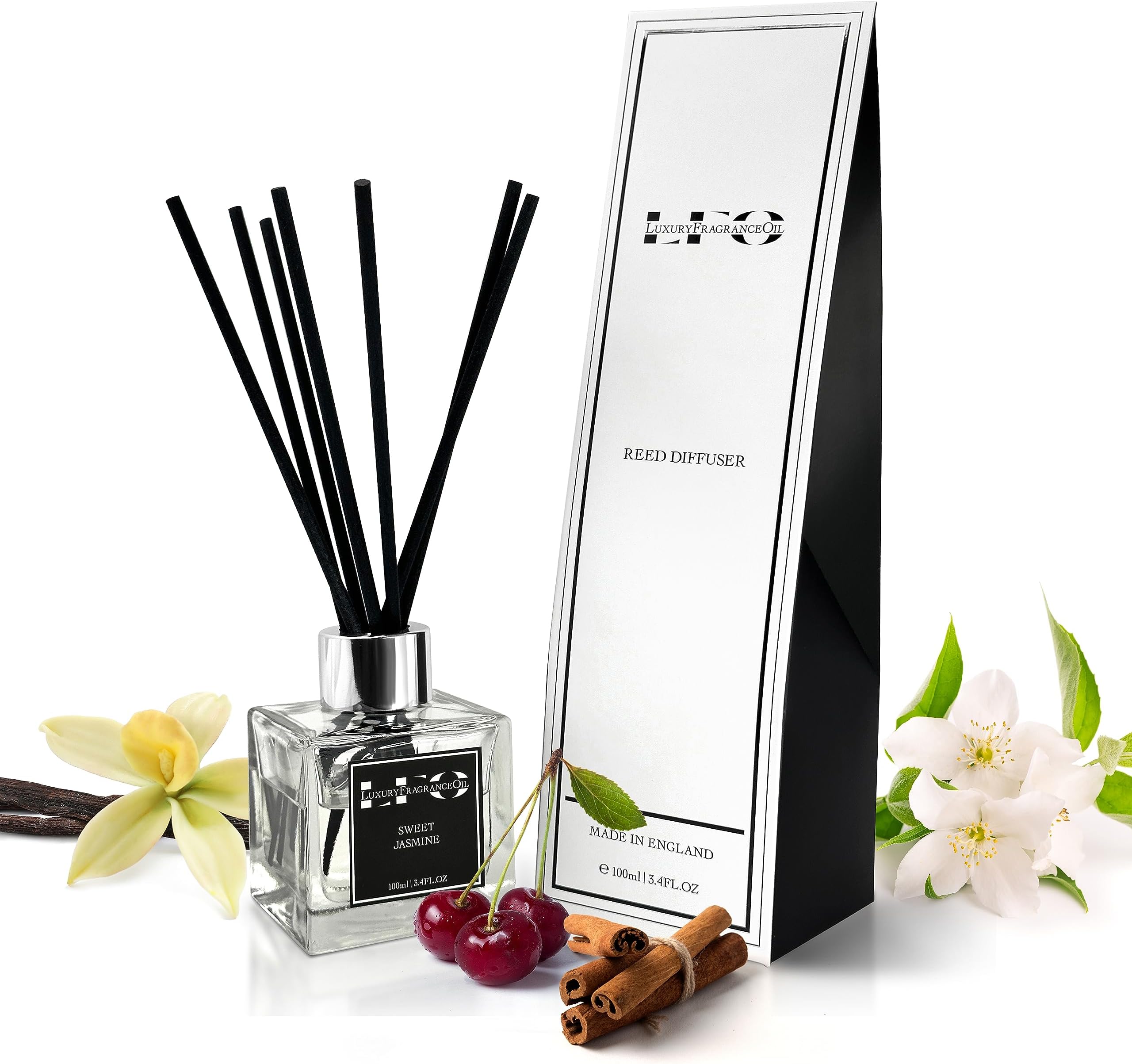 LuxuryFragranceOil Reed Diffuser - Sweet Jasmine Fragrance | Highly ...