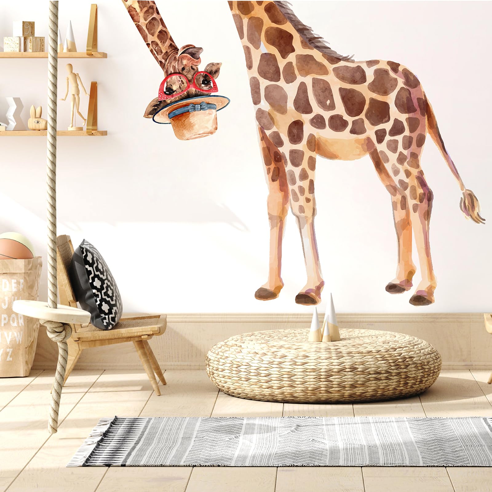 Amazon.com: Large Giraffe Wall Decals Funny Animal Wall Stickers ...