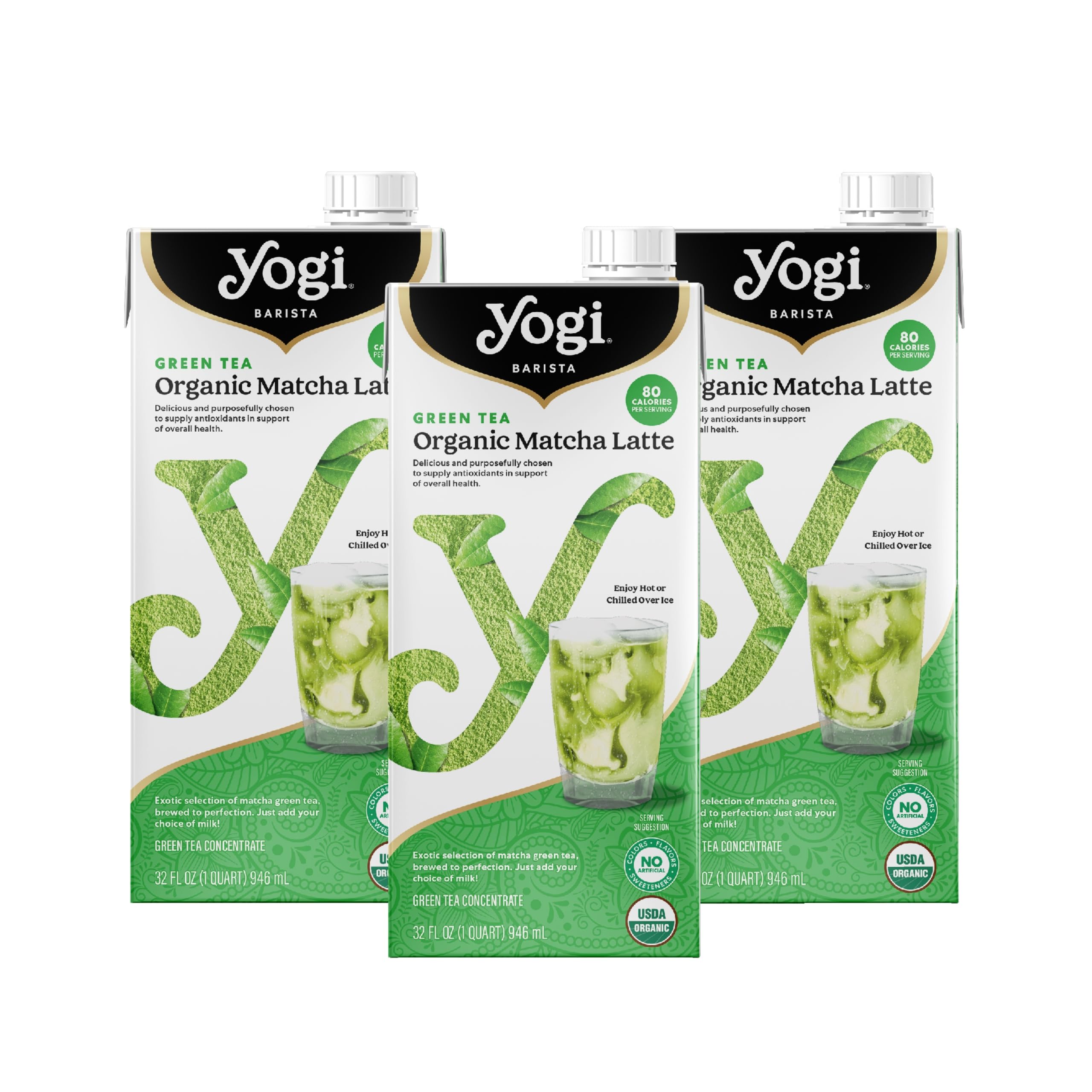 Amazon.com : Yogi Barista Organic Green Tea Matcha Latte - 32 Fluid Oz ...