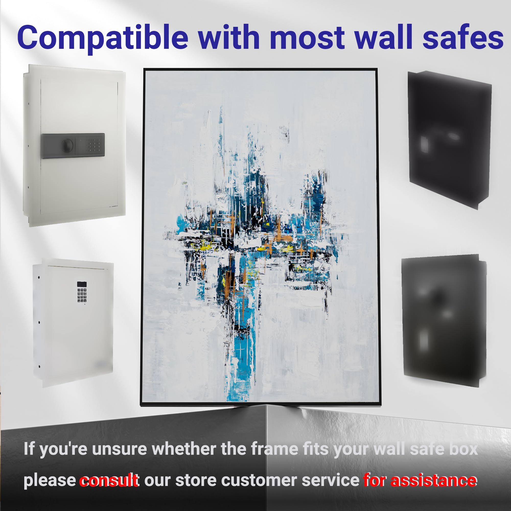 Snapklik.com : 21x30 Wall Safe Cover, Left Or Right Slide Design Pull ...