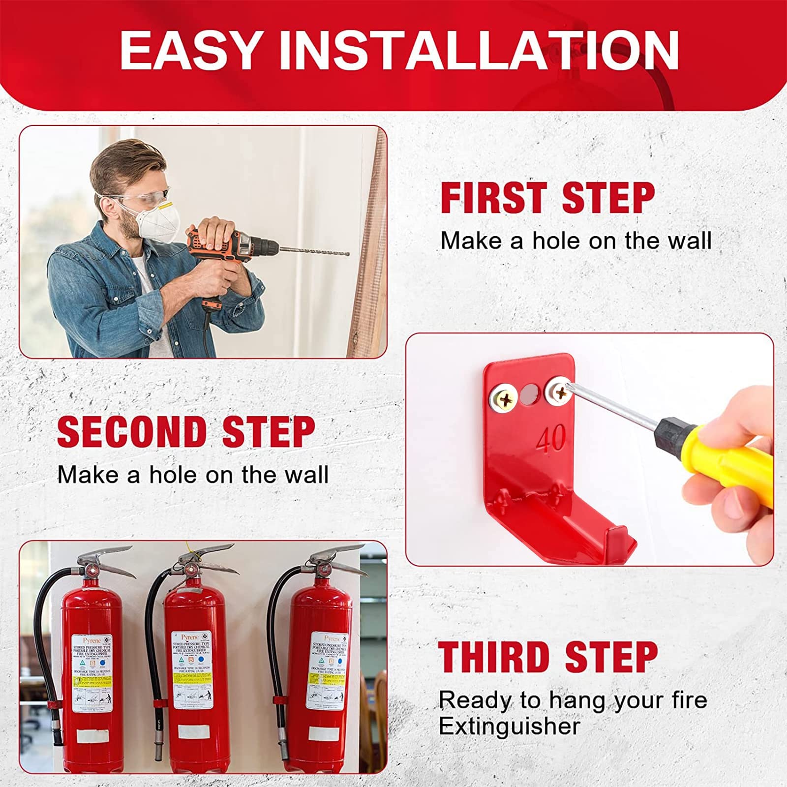 Snapklik.com : Queekay 20 Pack Fire Extinguisher Mount Universal ...