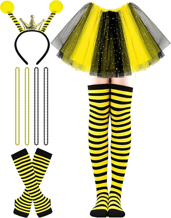 Amazon.com: Hikkcos Bee Costume Set Yellow Bee Costume Tutu for Woman ...