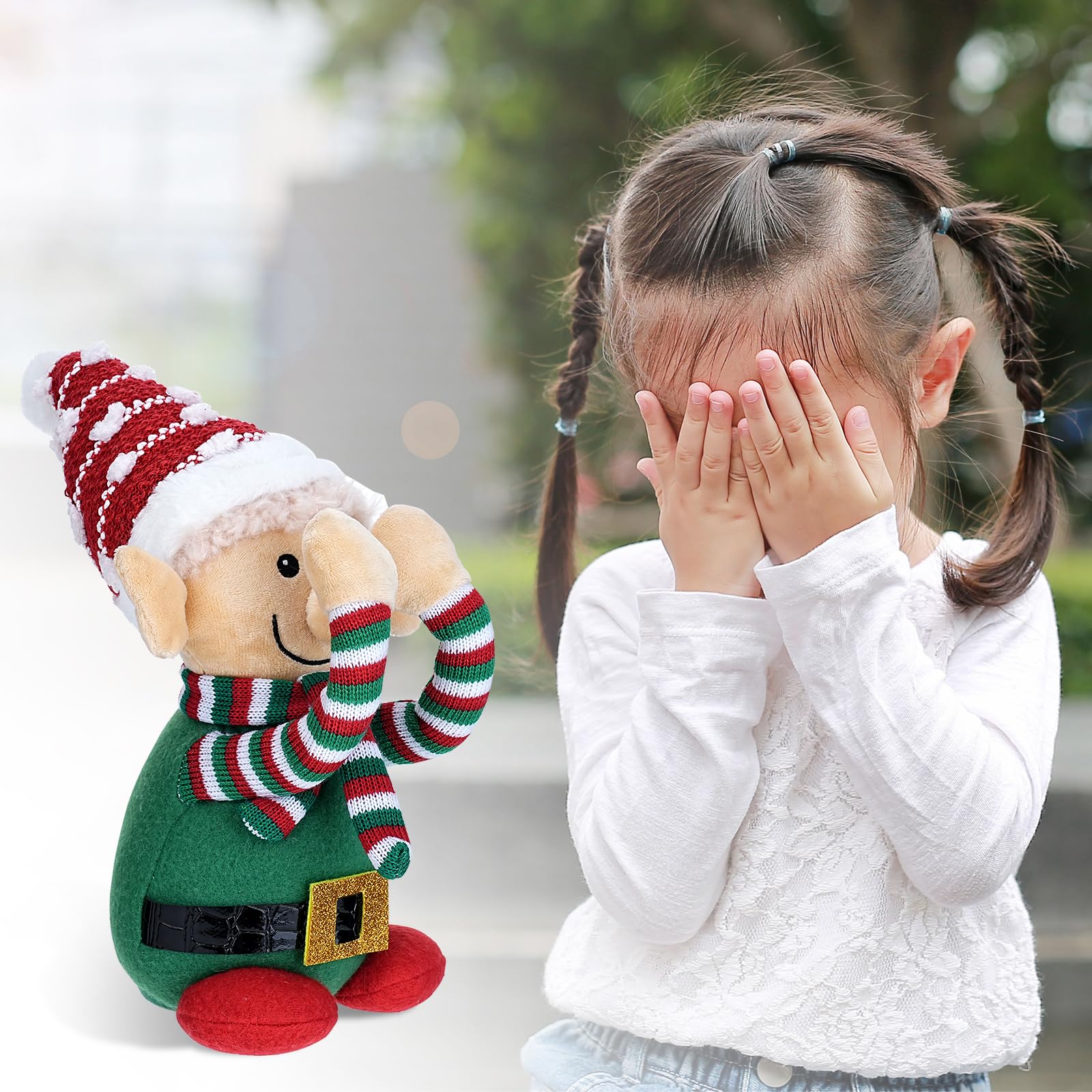 Christmas Elf Plush Toy, Peek A Boo Interactive Elf Cuddly Plush Toys ...