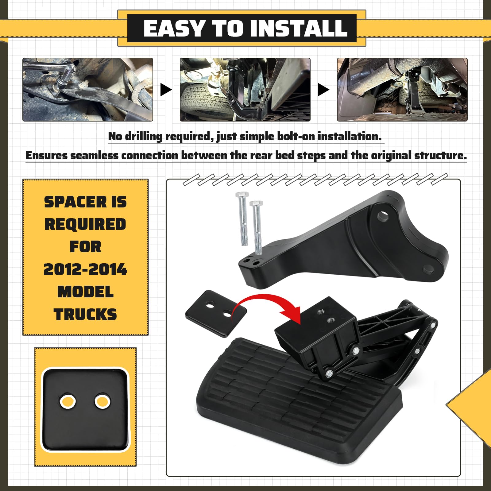 Pickup Truck Accessory Retractable Bed Step For Ford F150 2006-2014 ...