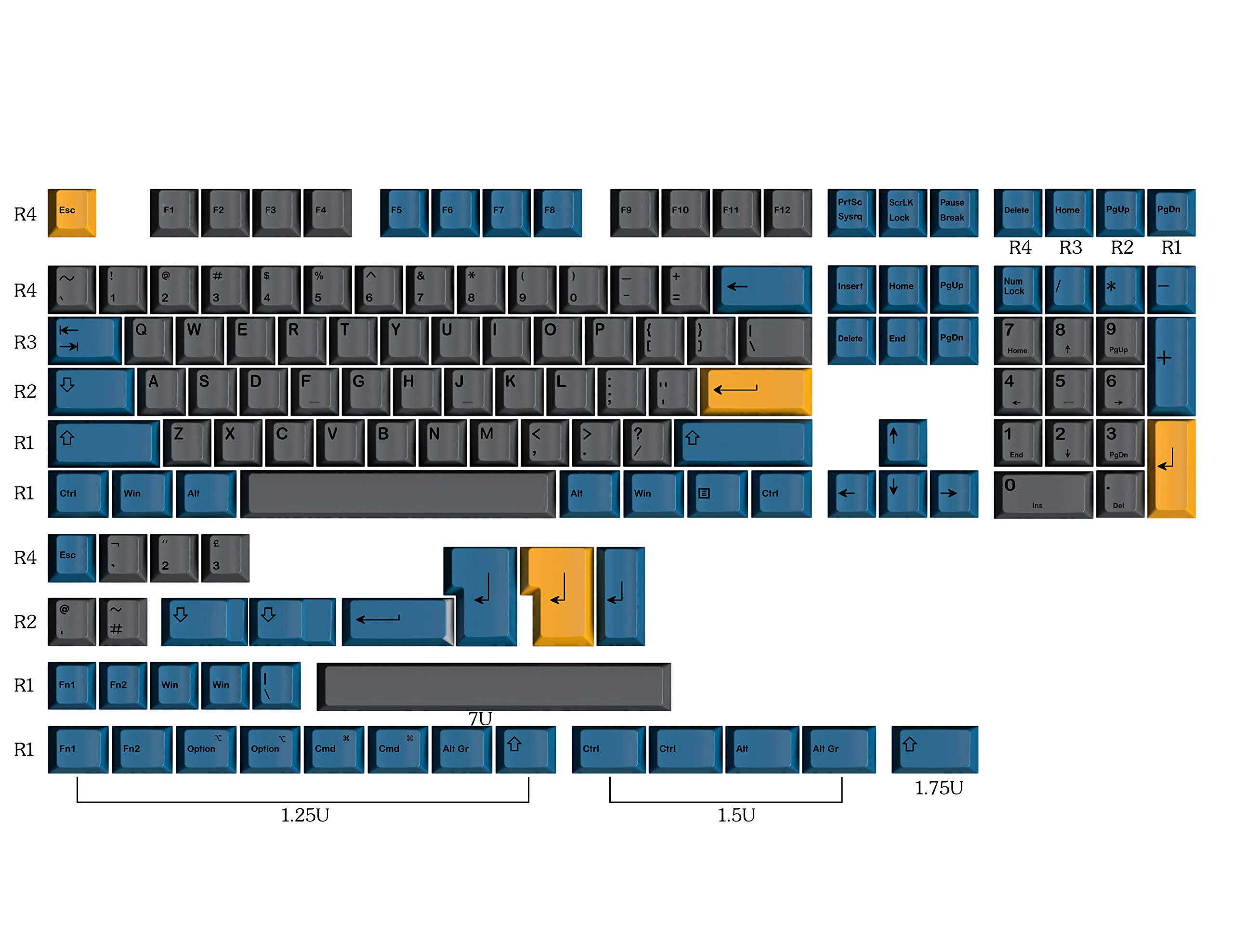 HK Gaming Custom Keycaps | Dye Sublimation PBT Keycap Set for ...