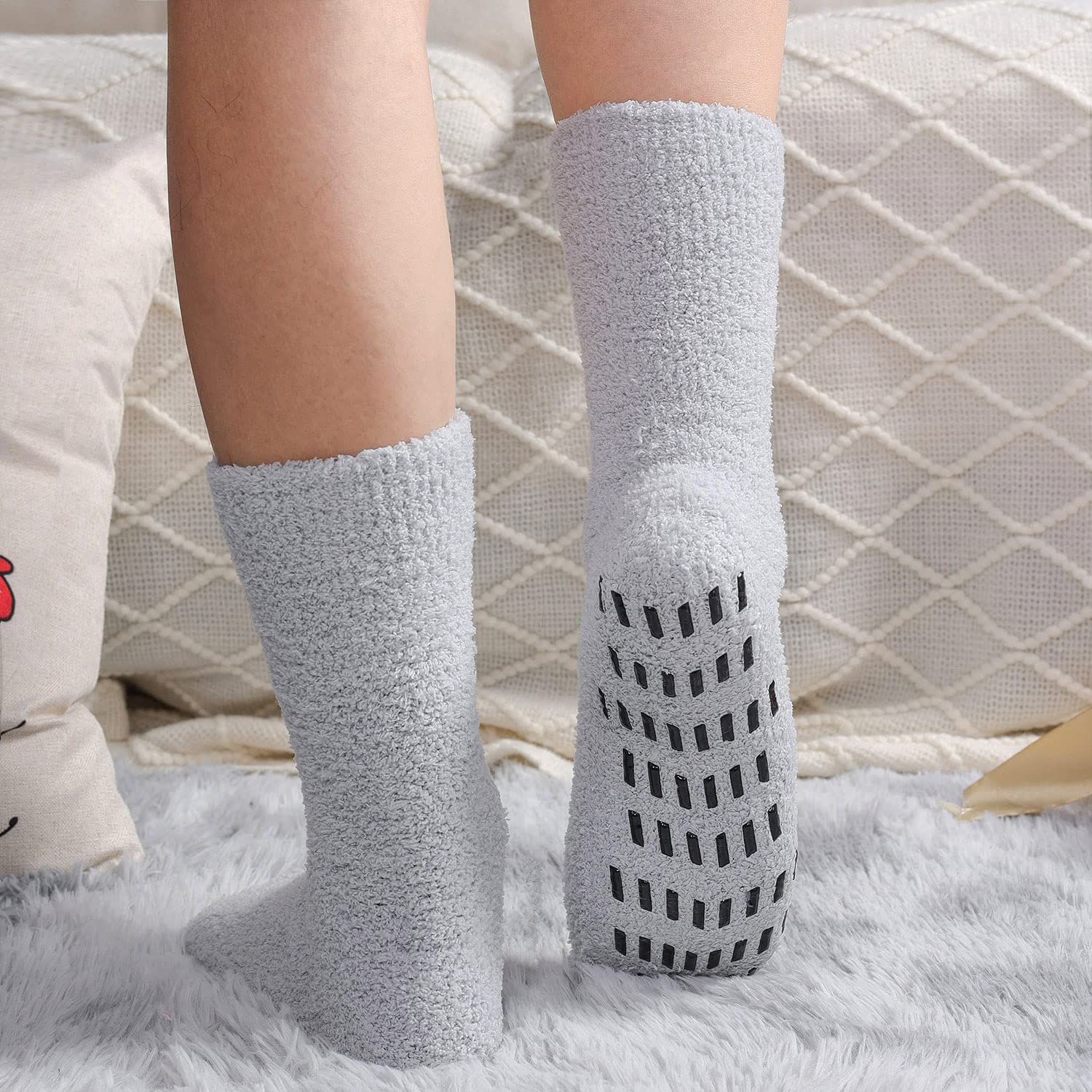 Snapklik.com : Fuzzy Socks For Men, Winter Fluffy Slipper Socks Mens ...
