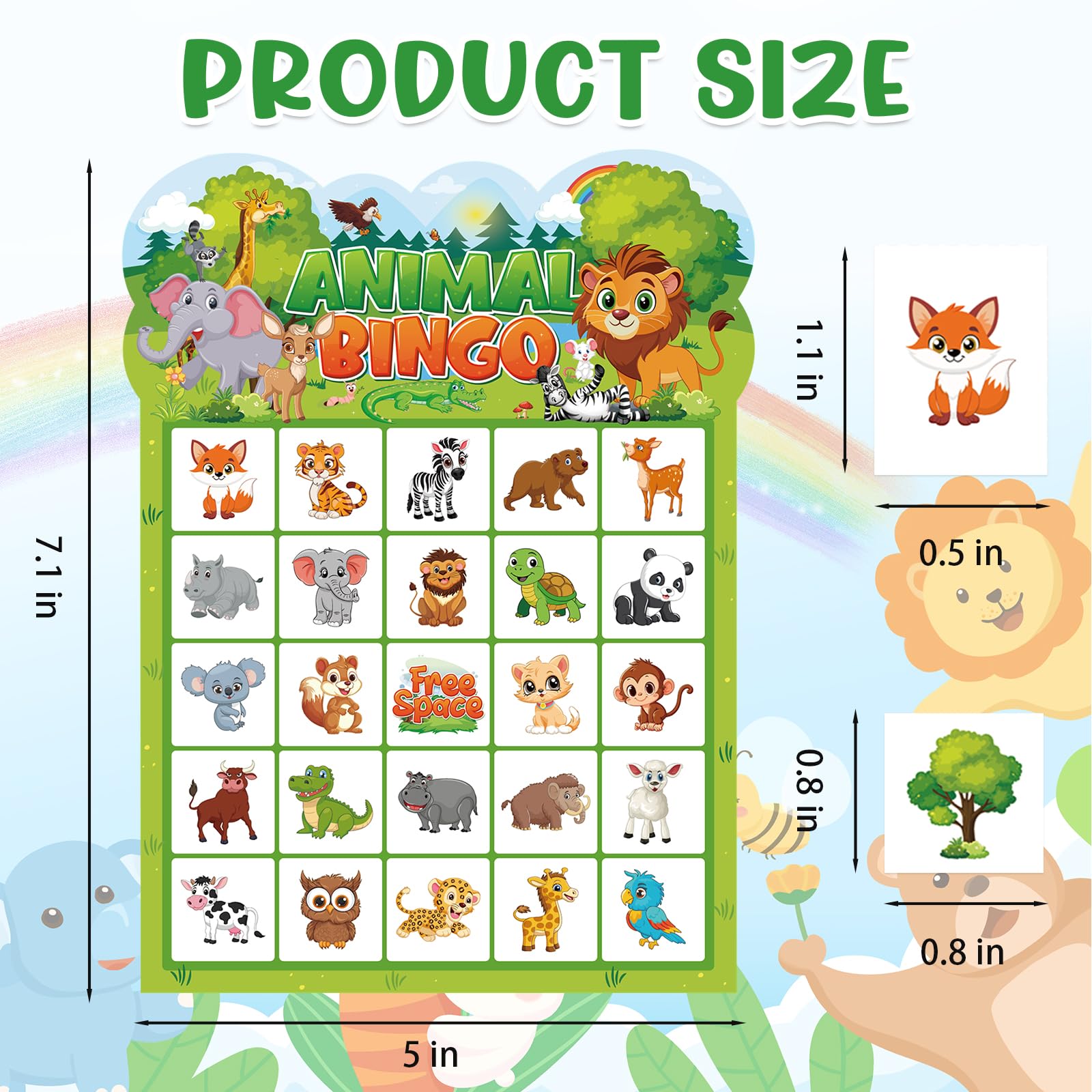Snapklik.com : Animal Bingo Game For Toddler Adults, 24 Players Jungle ...