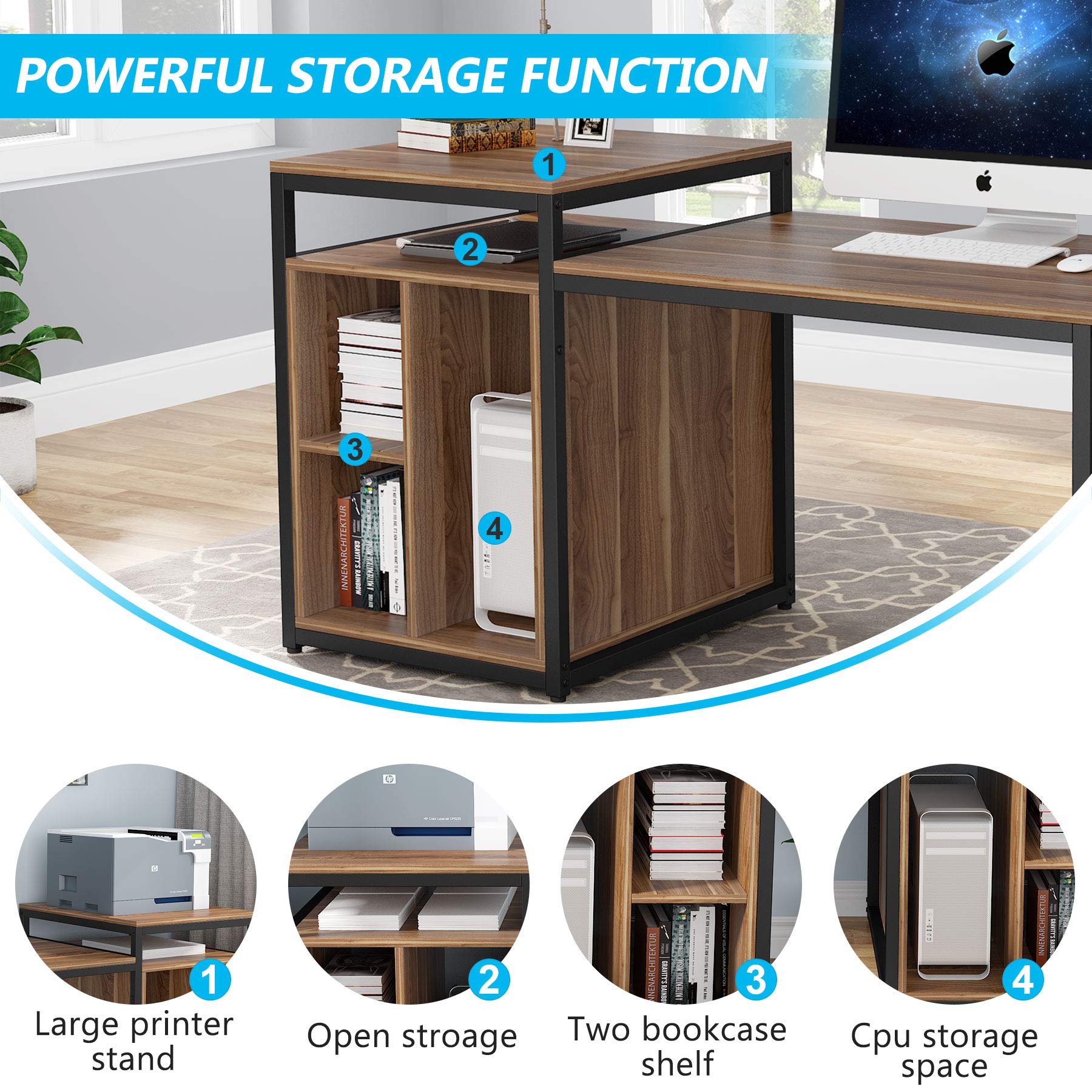 Buy Tribesigns Extra Large 70 inches Computer Desk with Storage Shelf ...