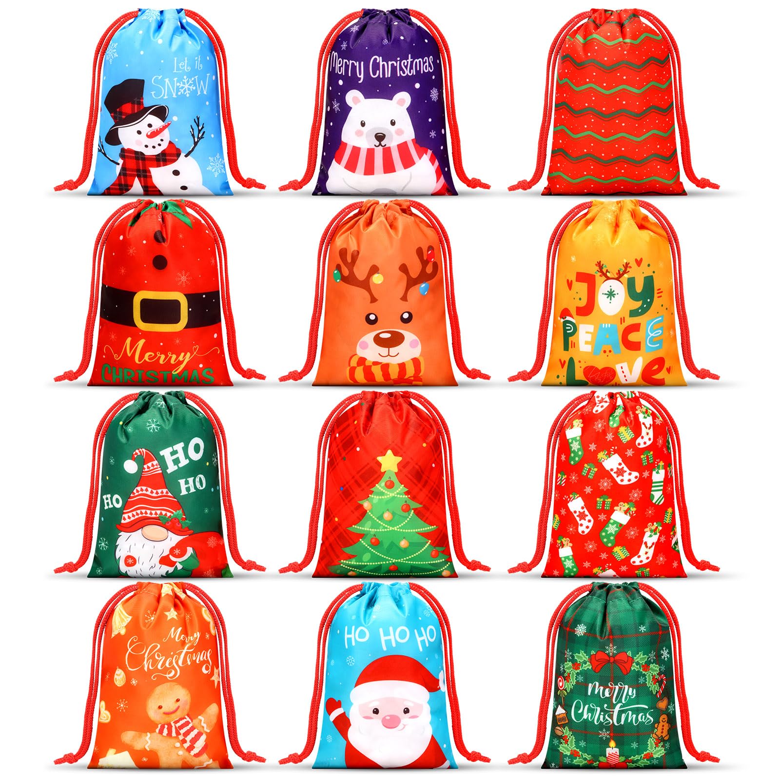 Amazon.com: 24 Pcs Christmas Gift Bags for Kids Drawstring Backpack ...