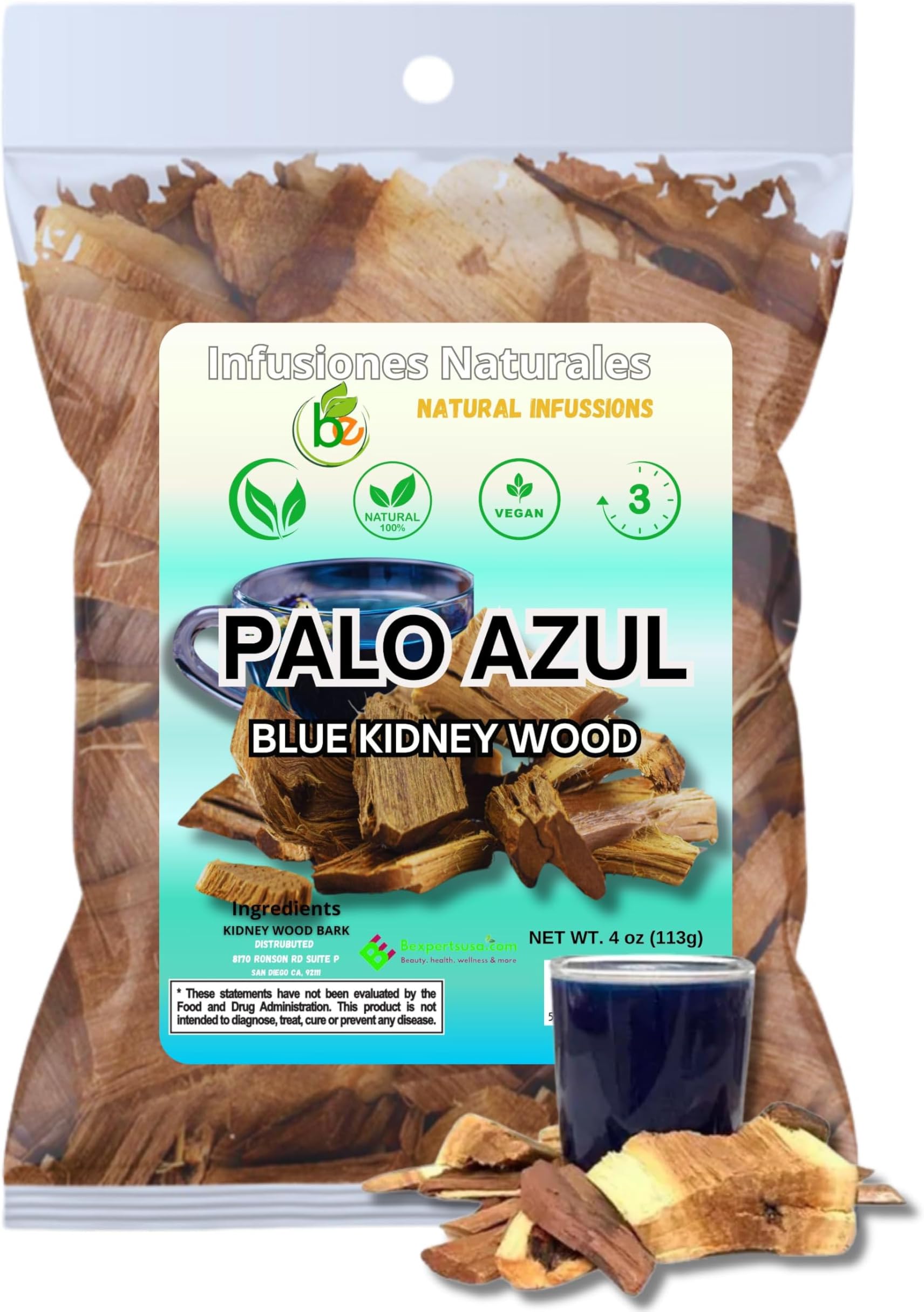 Amazon.com : Palo Azul 4oz (141.g) Herbal Tea | Kidneywood (Blue Stick ...