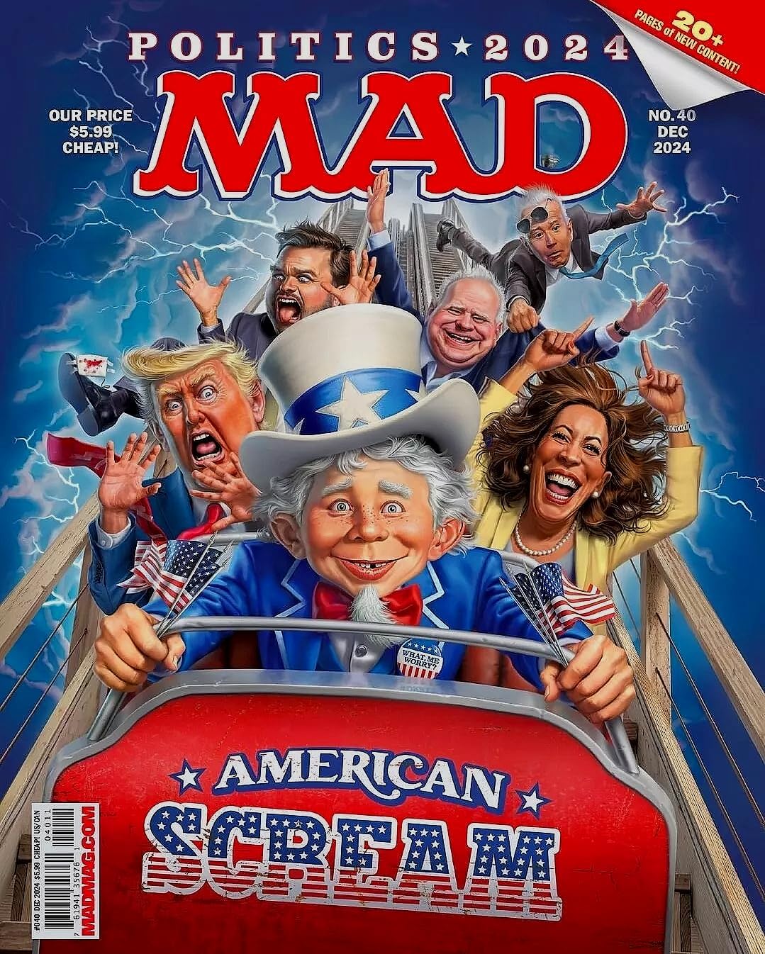 Mad Magazine No. 40 (December 2024 Politics Issue) American Scream: Amazon.com: Books