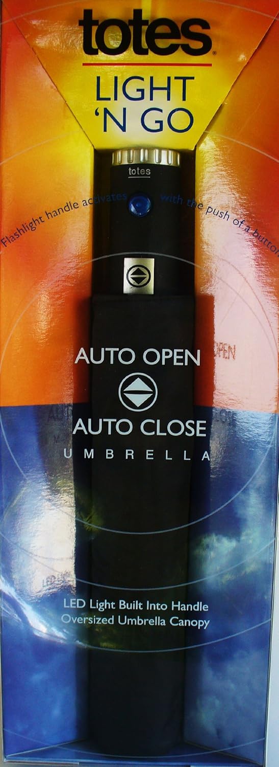Amazon.com: TOTES LIGHT 'N GO - Auto Open/Close Flashlight Umbrella ...