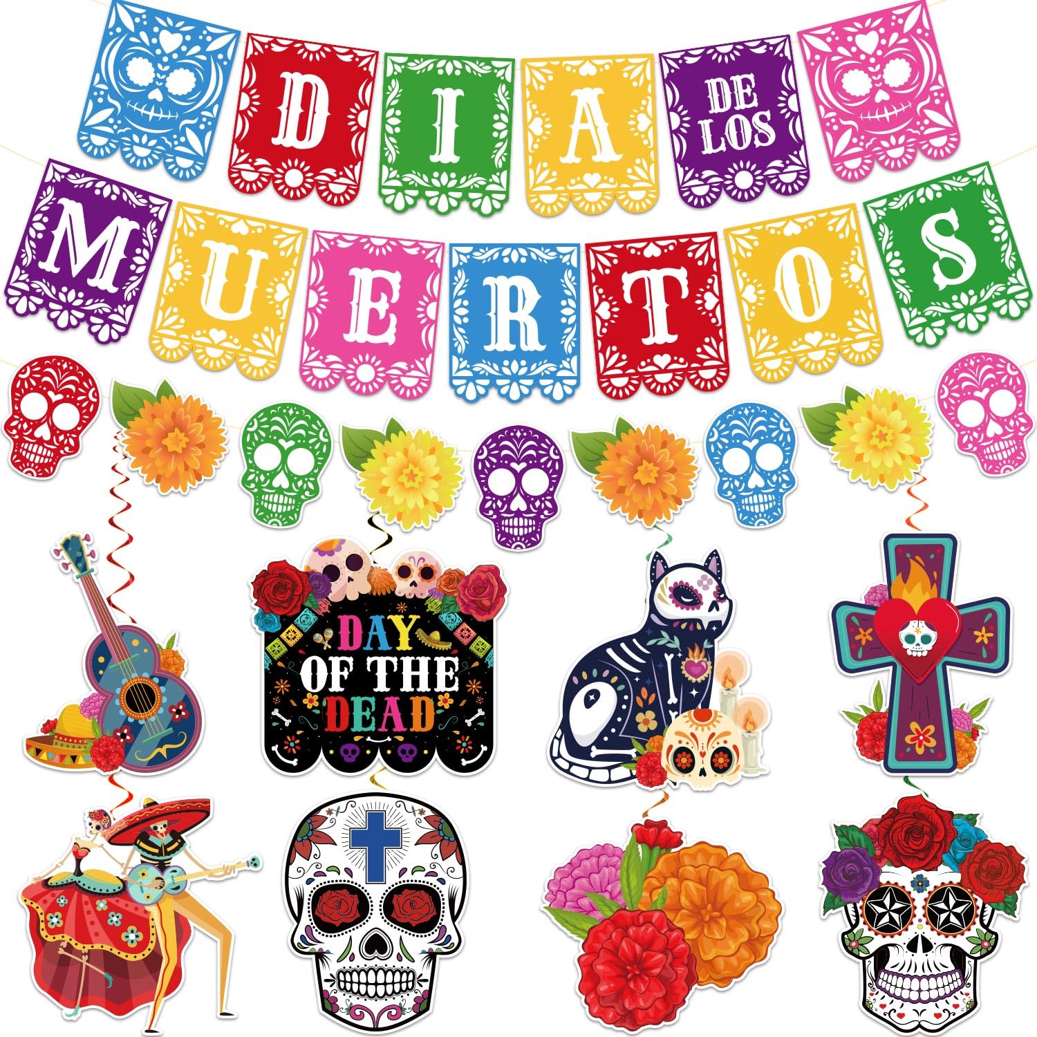 Amazon.com: Day of The Dead Decorations, NO-DIY Ofrenda Decor for Altar ...