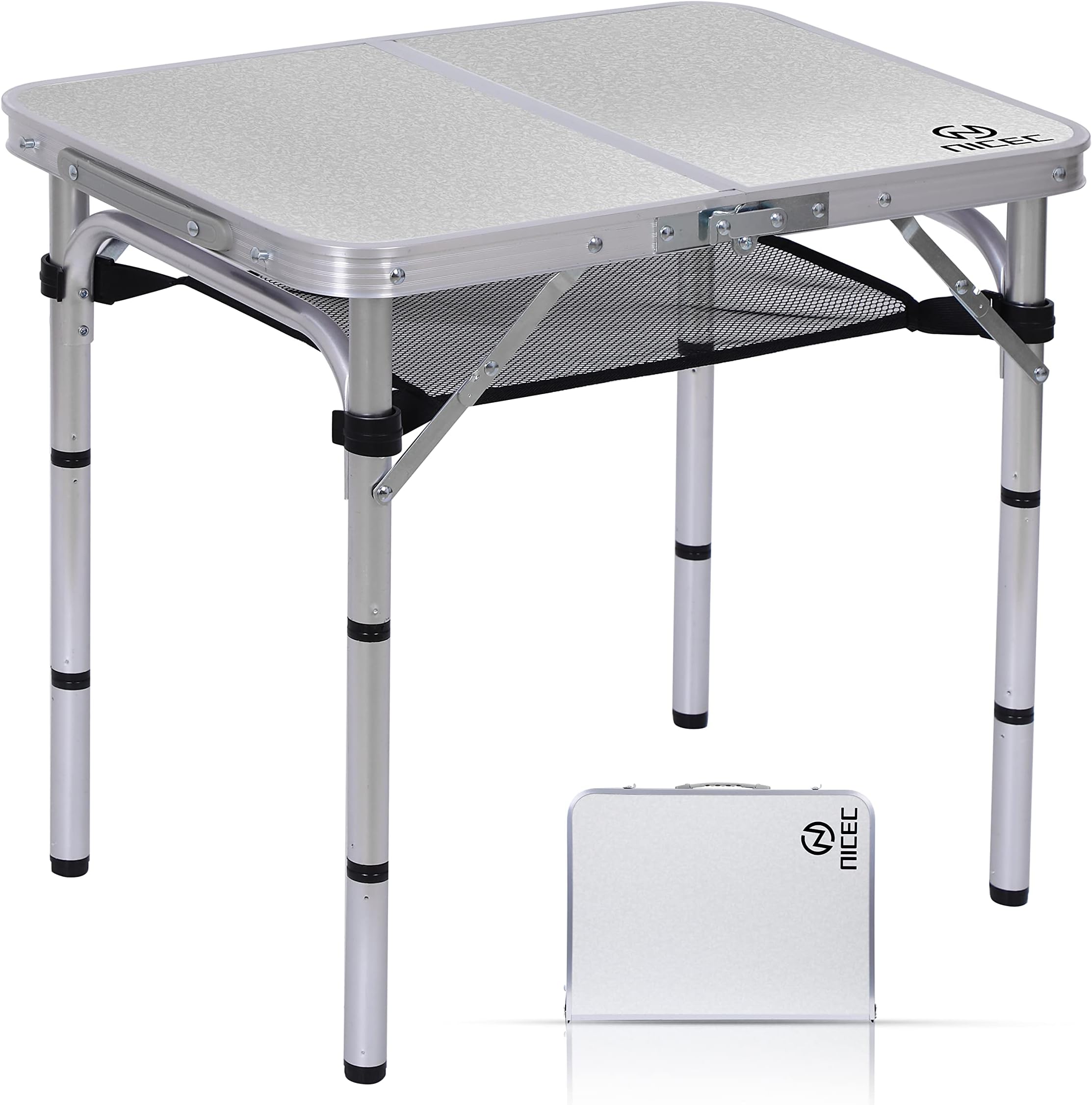 Amazon.com: Camp Field Aluminum Folding Small Picnic Table, Adjustable ...