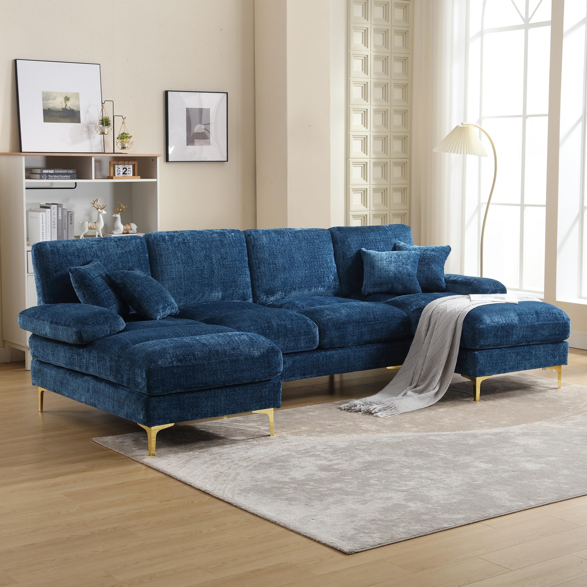 Yorba Modern Fabric Sectional Sofa Set MANBAS Dark Grey & Light Grey