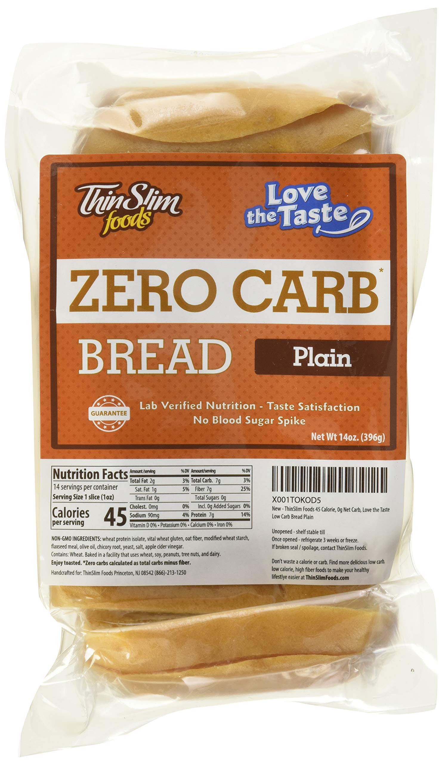 ThinSlim Foods 45 Calorie, 0g Net Carb, Love-The-Taste Low Carb Bread ...