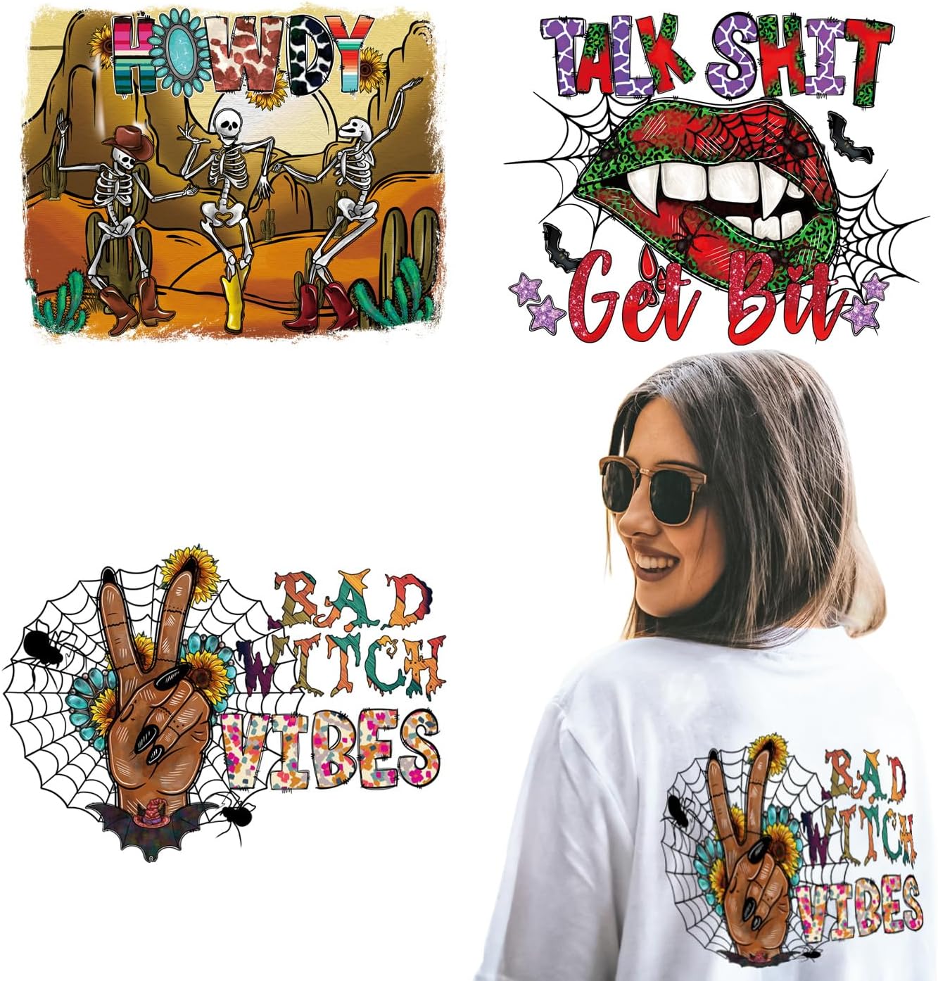 Amazon.com: RIICFDD Halloween Heat Transfer Vinyl Horror Skull and ...