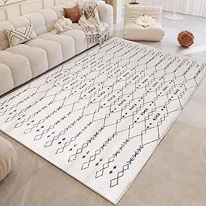 Leesentec Moroccan Area Rugs Living Room Rugs Modern Abstract Rug ...