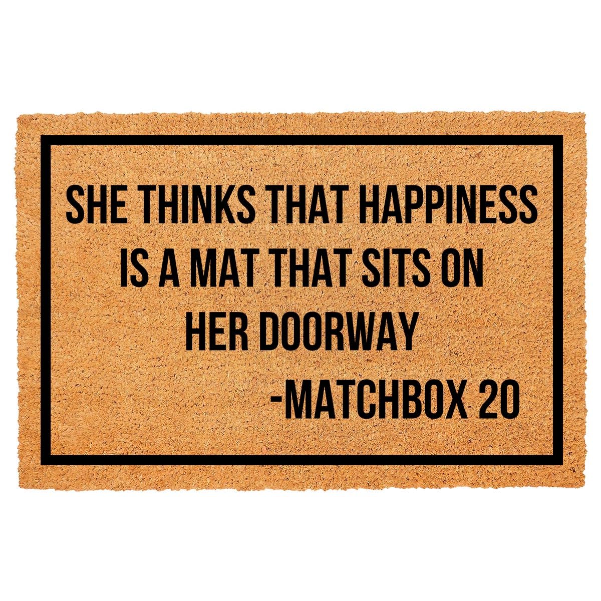 Amazon.com: Funny Coir Doormat She Thinks That Happiness is a mat That ...
