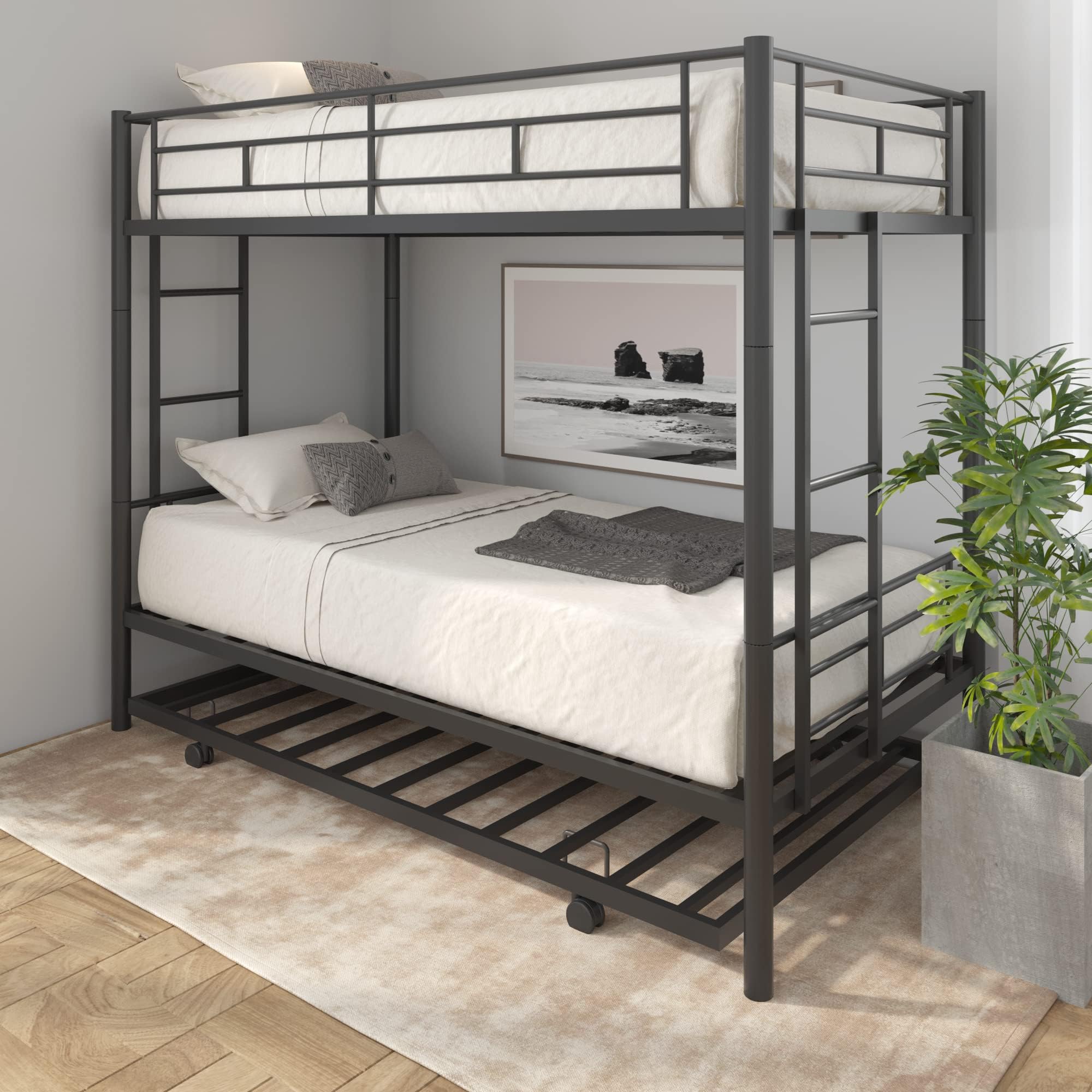 Amazon.com: Karl home 3-in-1 Triple Bunk Twin Over Full Bunk Bed with ...