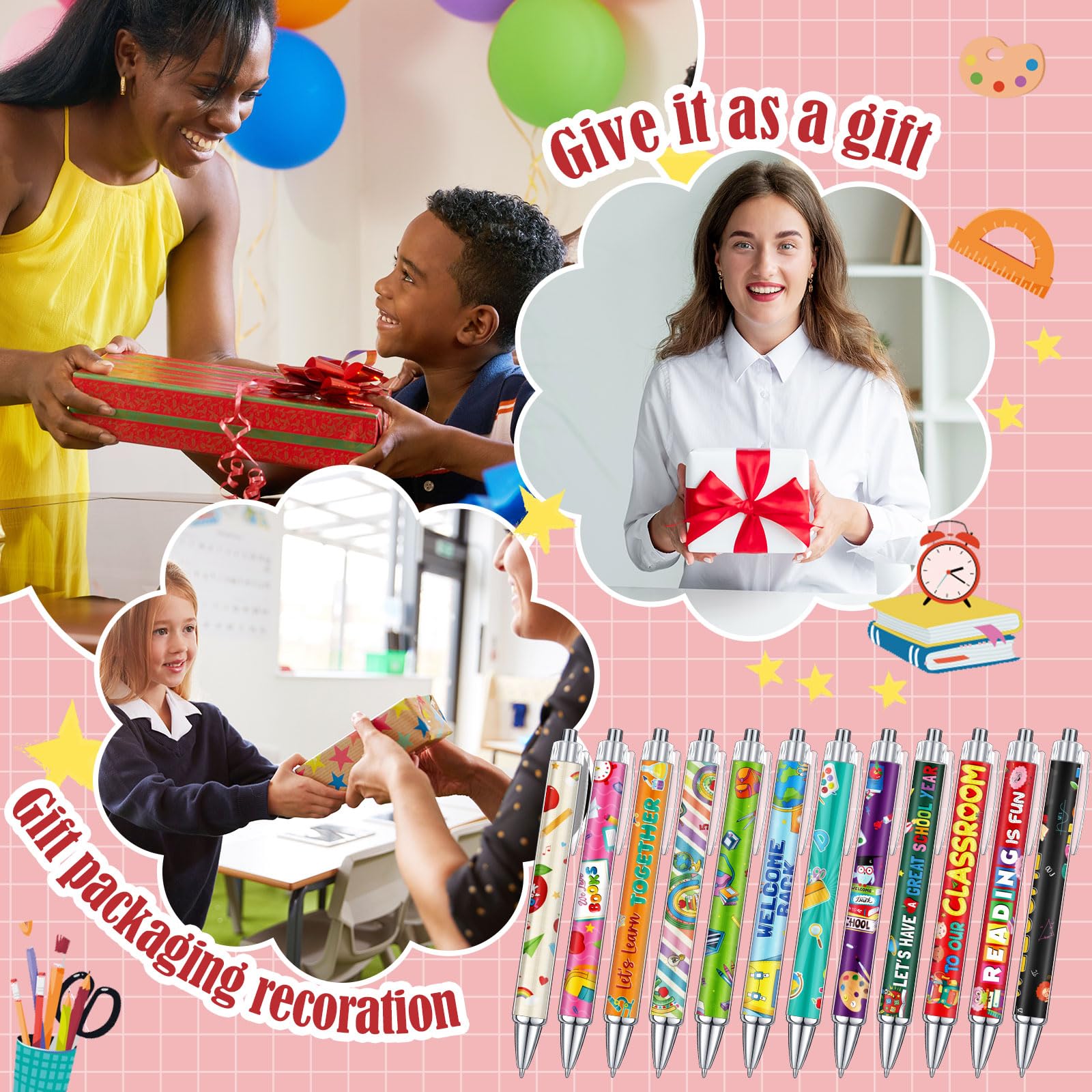 Snapklik.com : 48 Pcs Welcome Back To School Ballpoint Pens First Day ...