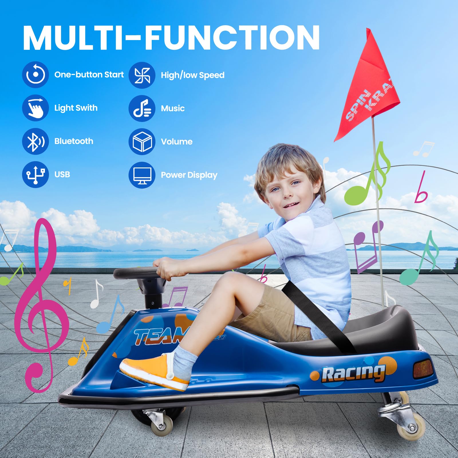 Snapklik.com : Hetoy 24V Electric Drifting Go Kart For Kids, Outdoor ...