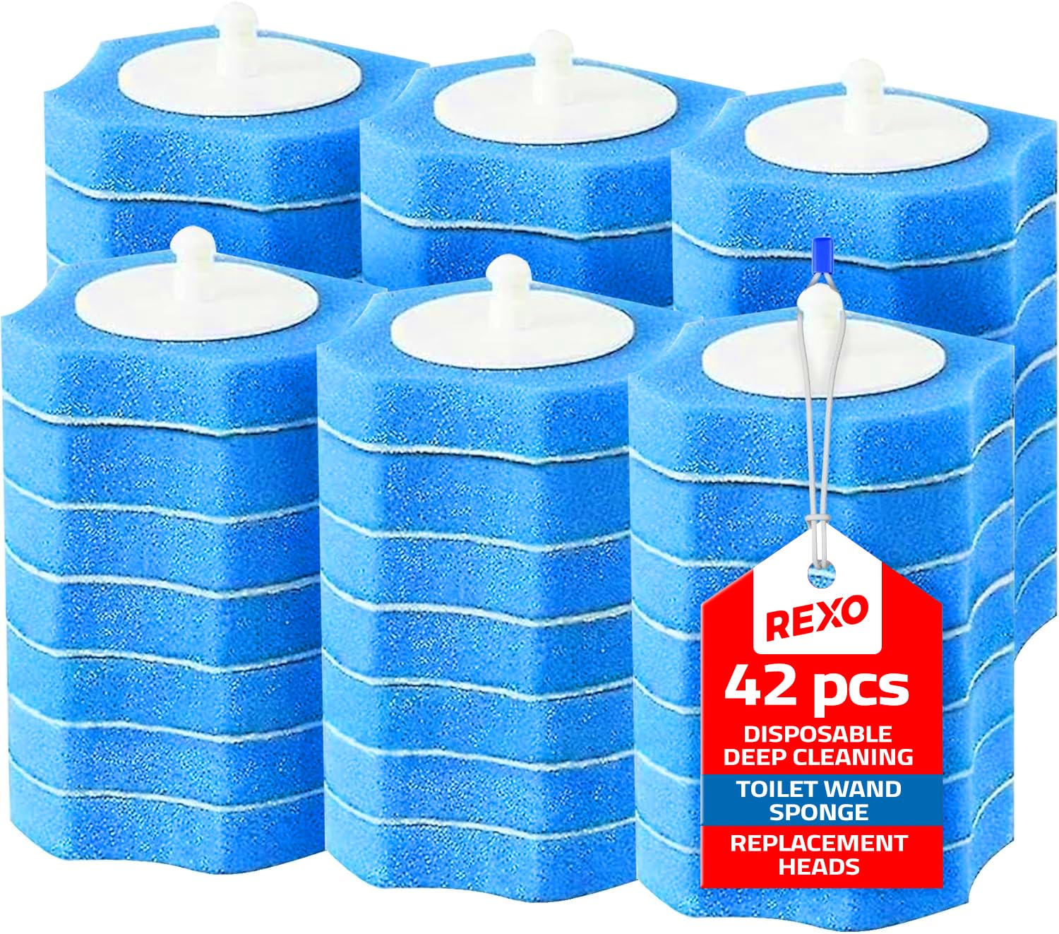 REXO® 42 PCS Disposable Toilet Brush Replacement Heads - Disposable ...