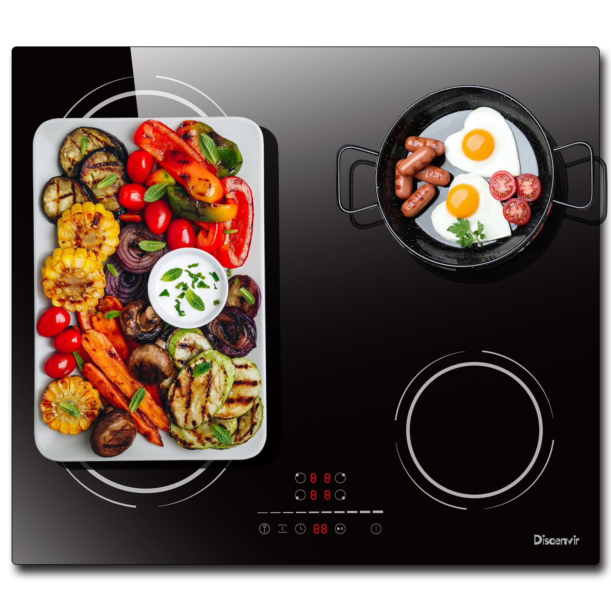 Induktionskochfeld 4 Platten 60cm Einbau 220V mit Flexible Zone ...