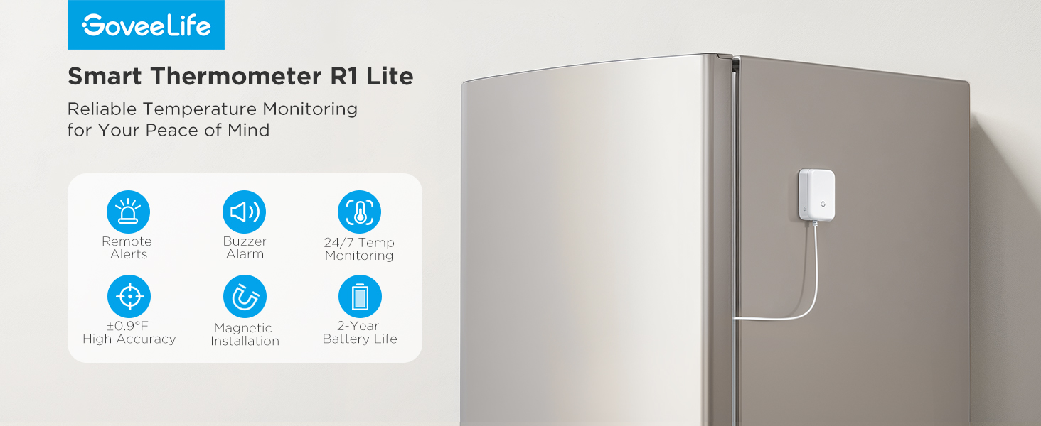 Wireless Freezer Temperature Monitor GoveeLife WiFi Refrigerator ...
