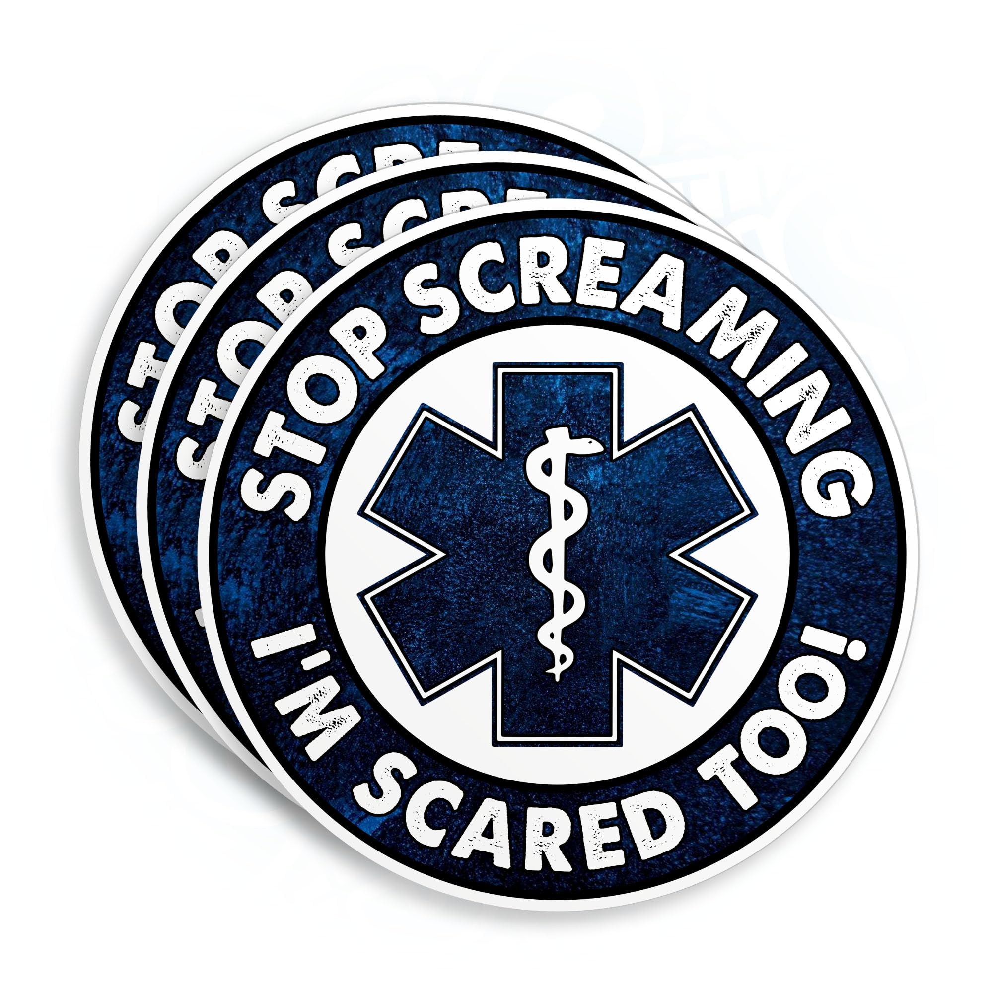 Amazon.com: (3Pcs) Stop Screaming I'm Scared Too Sticker Funny EMS ...