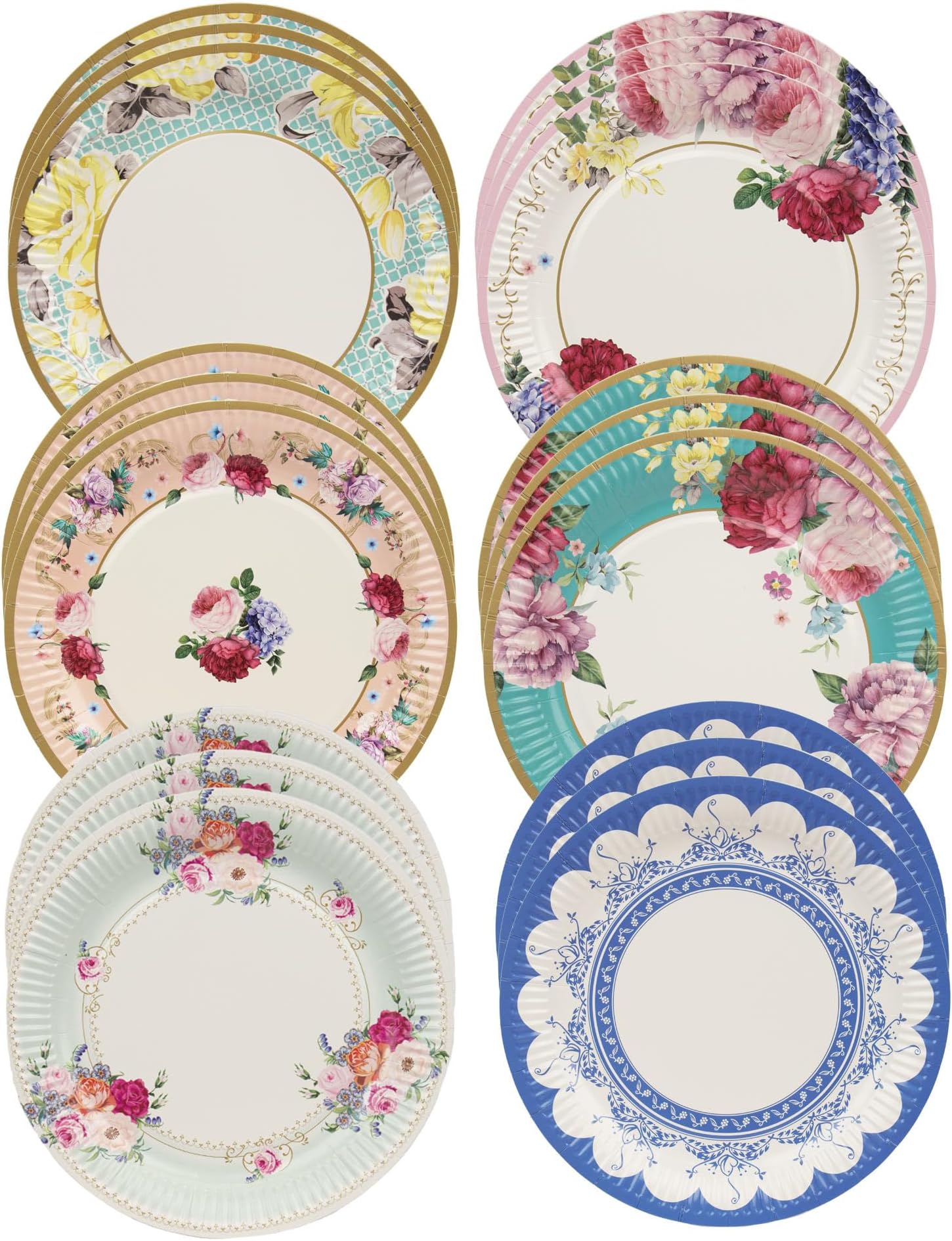 Amazon.com: Talking Tables Truly Romantic 7" Small Floral Paper Plates ...