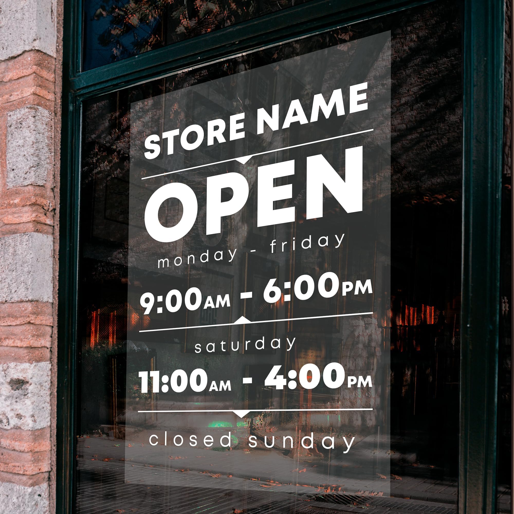 Amazon.com : Hours of Operation Signs for Business - Custom Window ...