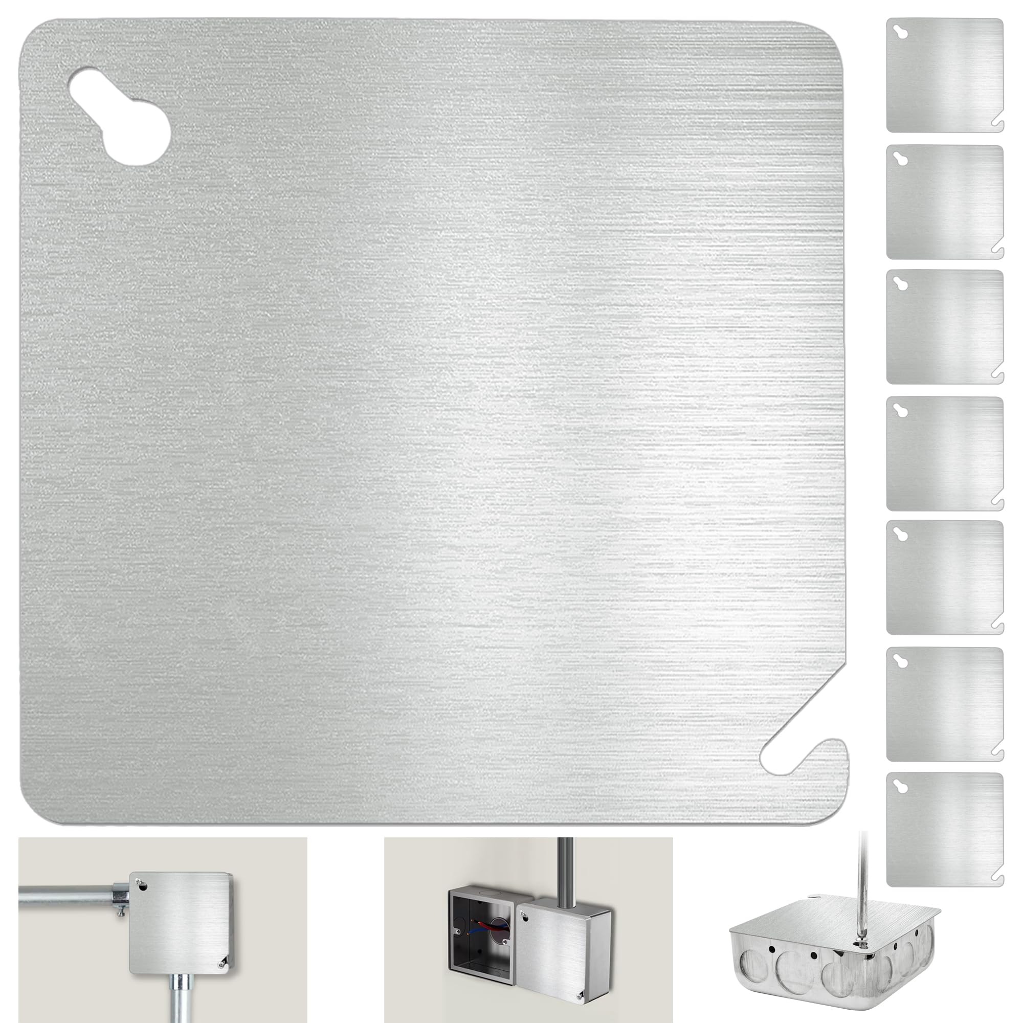 Electrical Box Cover Plate 3 Gang Pre Fab Cover, Duplex Outlets, 10