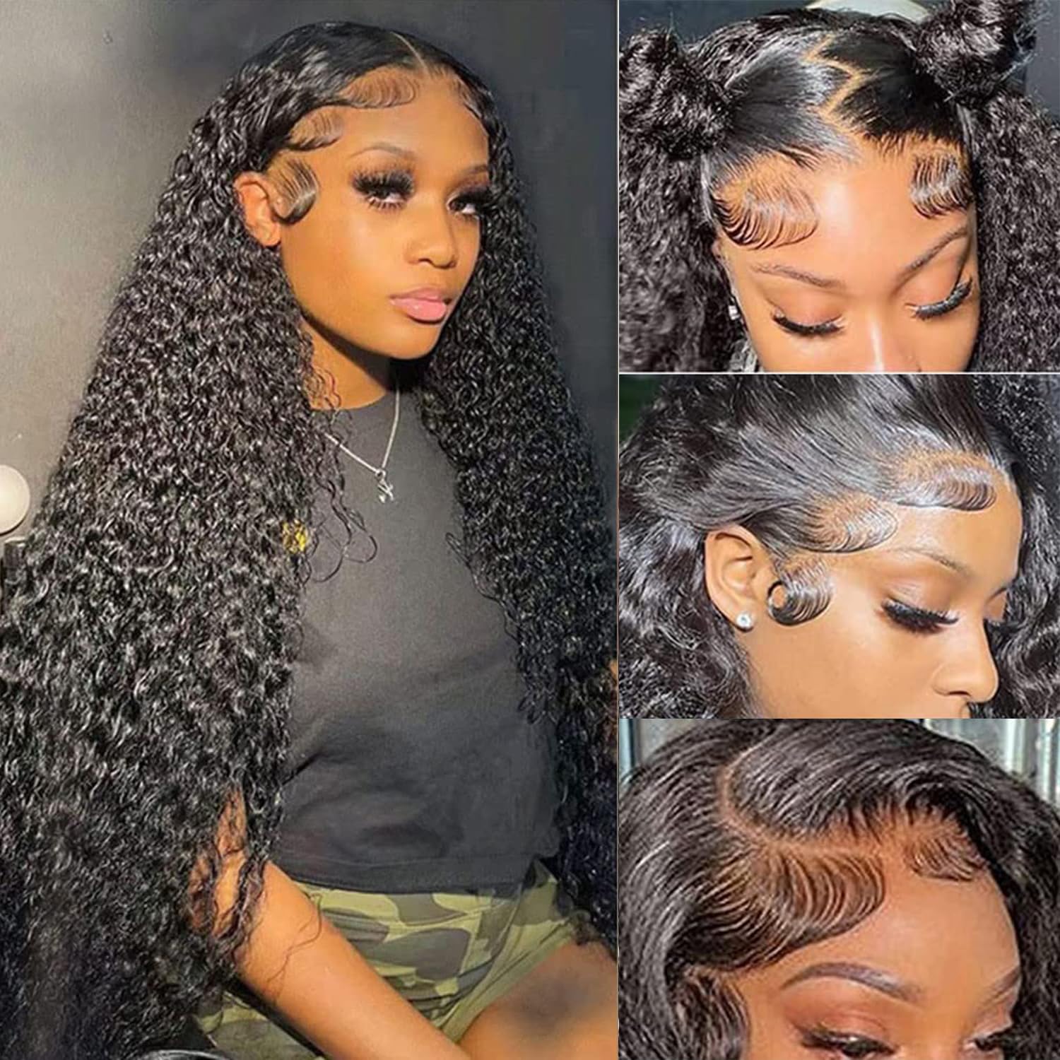 Amazon.com : 5x5 HD Lace Closure Wigs Human Hair Water Wave 5x5 Closure ...