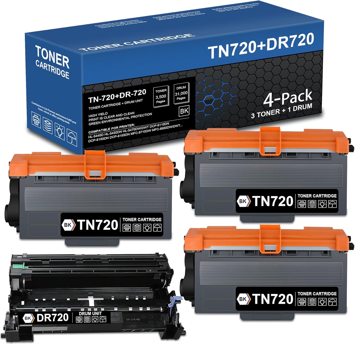Amazon.com: PSARECOLU Compatible TN720 TN-720 DR720 DR-720 Toner Drum ...