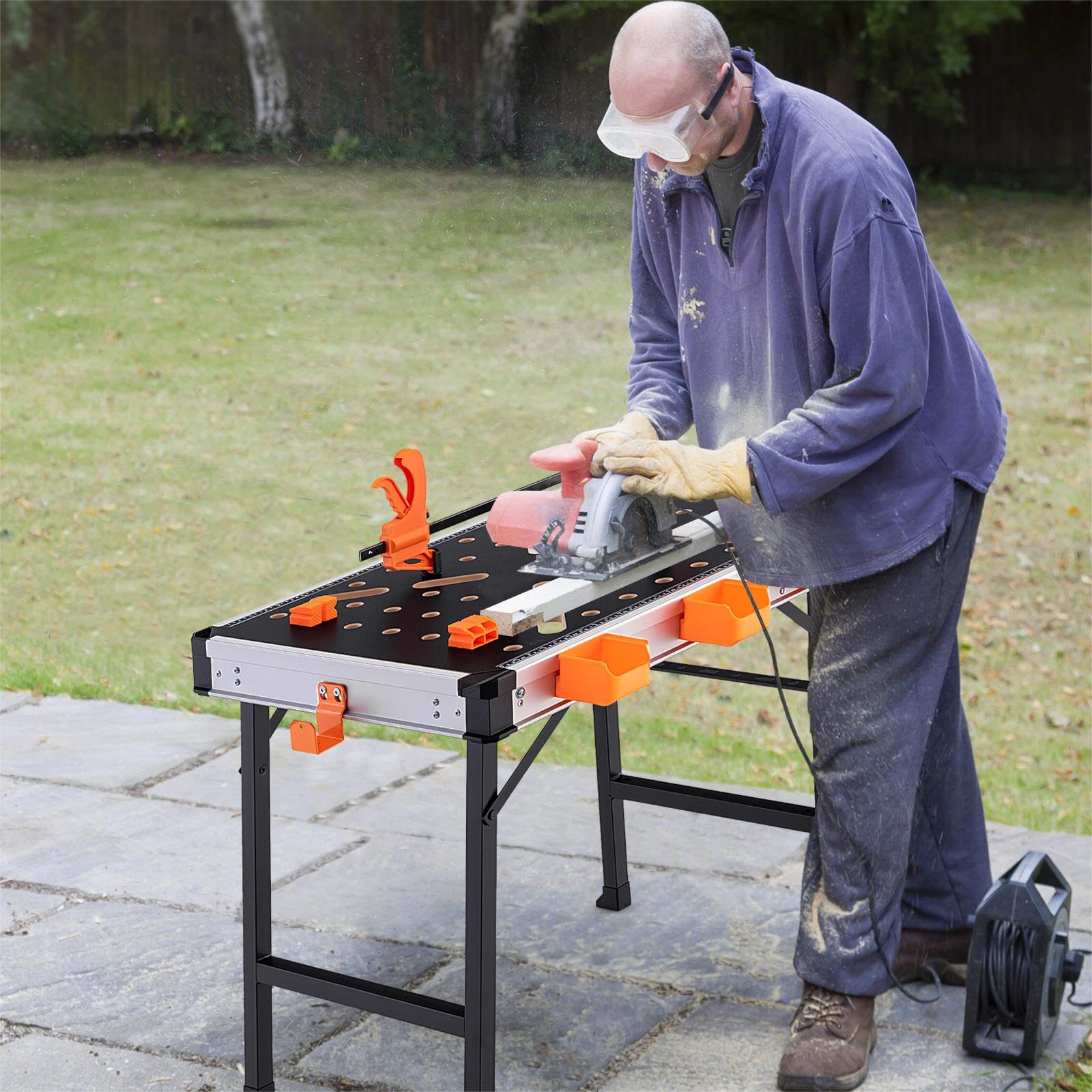 Garage Woodshop Folding Table Stowable Garage Workbench