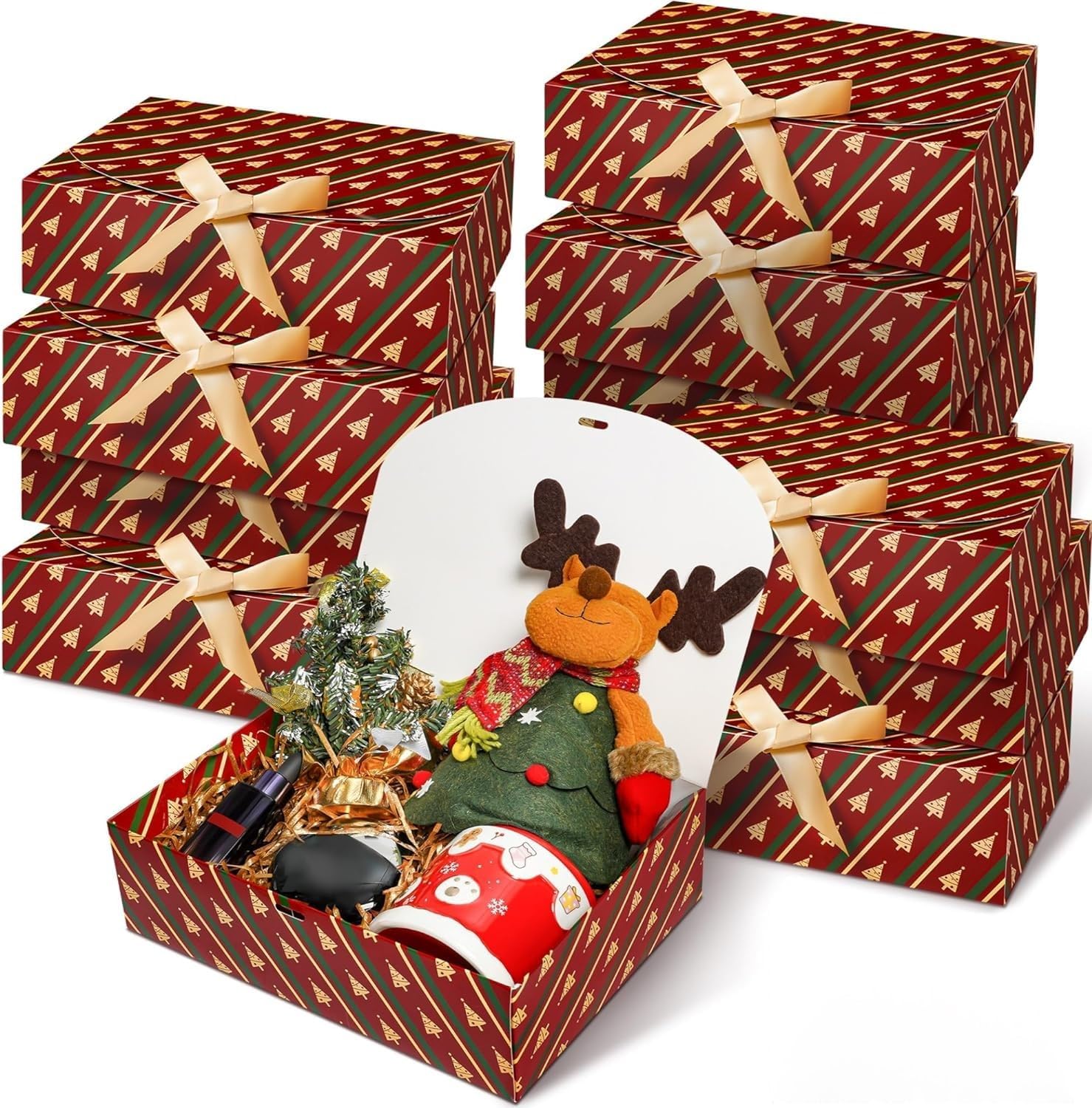 Amazon.com: SWANGSA 12 Set Christmas Gift Box with Lids, 10.6''x8''x3 ...