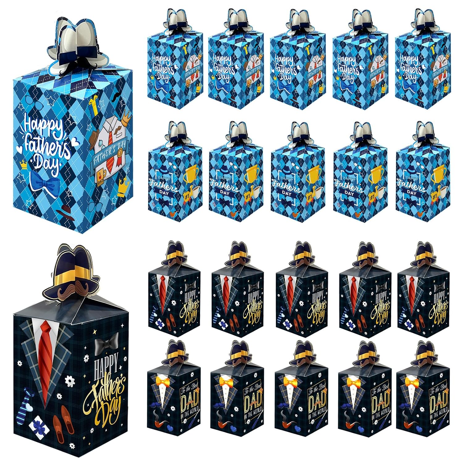 Amazon.com : 24 Pack Father's Day Party Favor Treat Box Father's Day ...