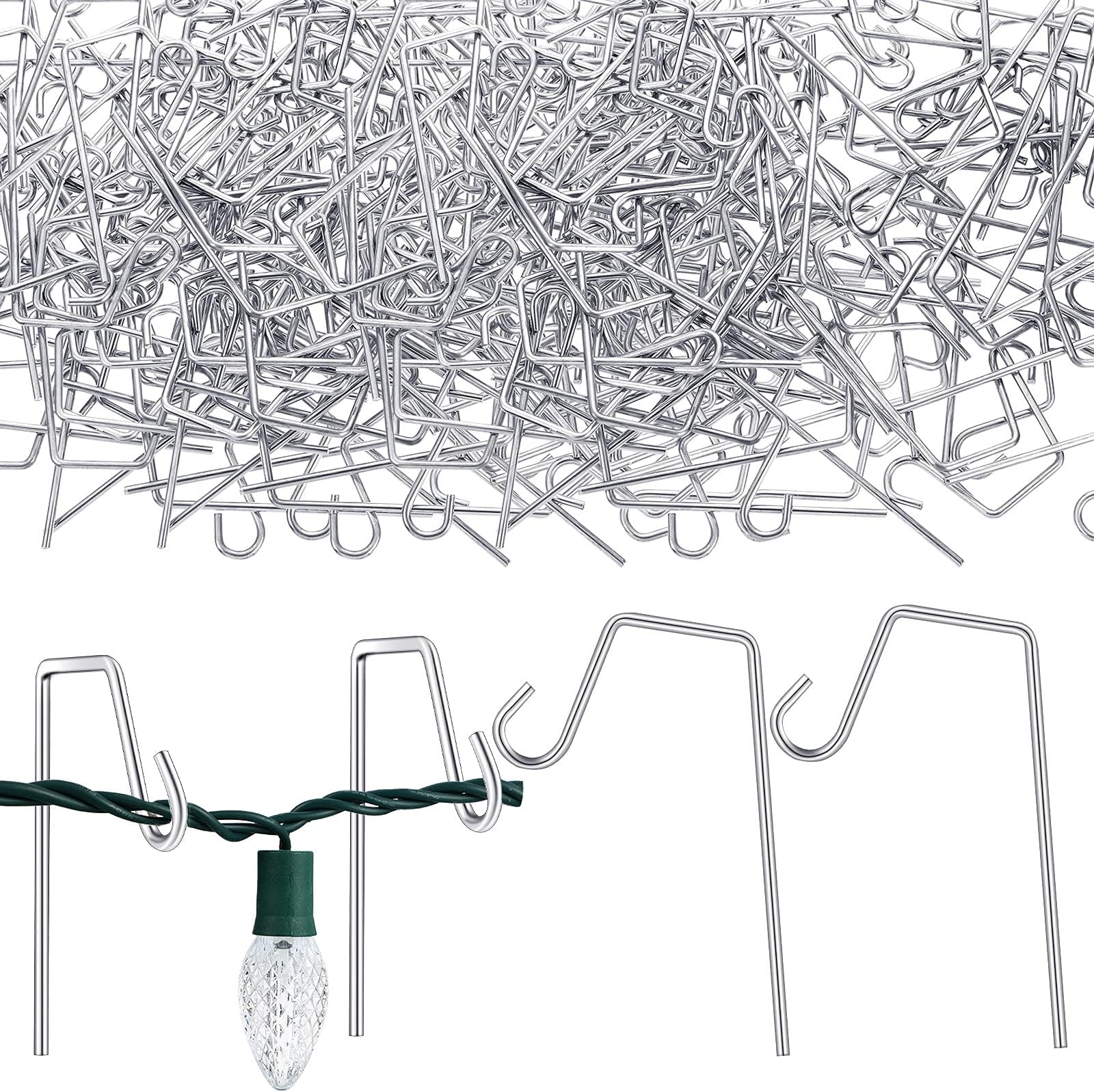Amazon.com: Ferraycle 90 Pieces Metal Christmas Light Gutter Hooks ...