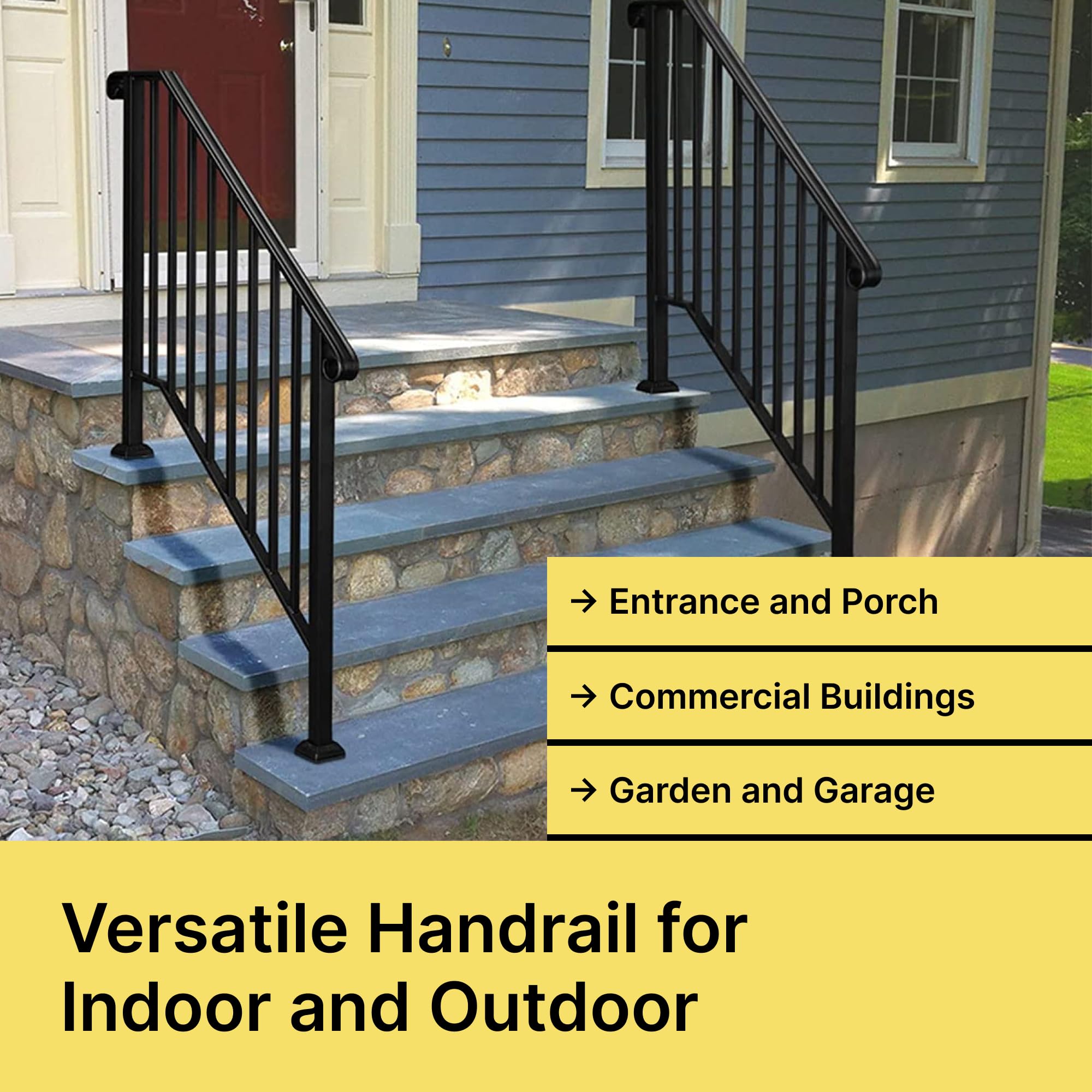 Snapklik.com : Metty Metal Hand Rails For Outdoor Steps- 1 To 5 Step ...