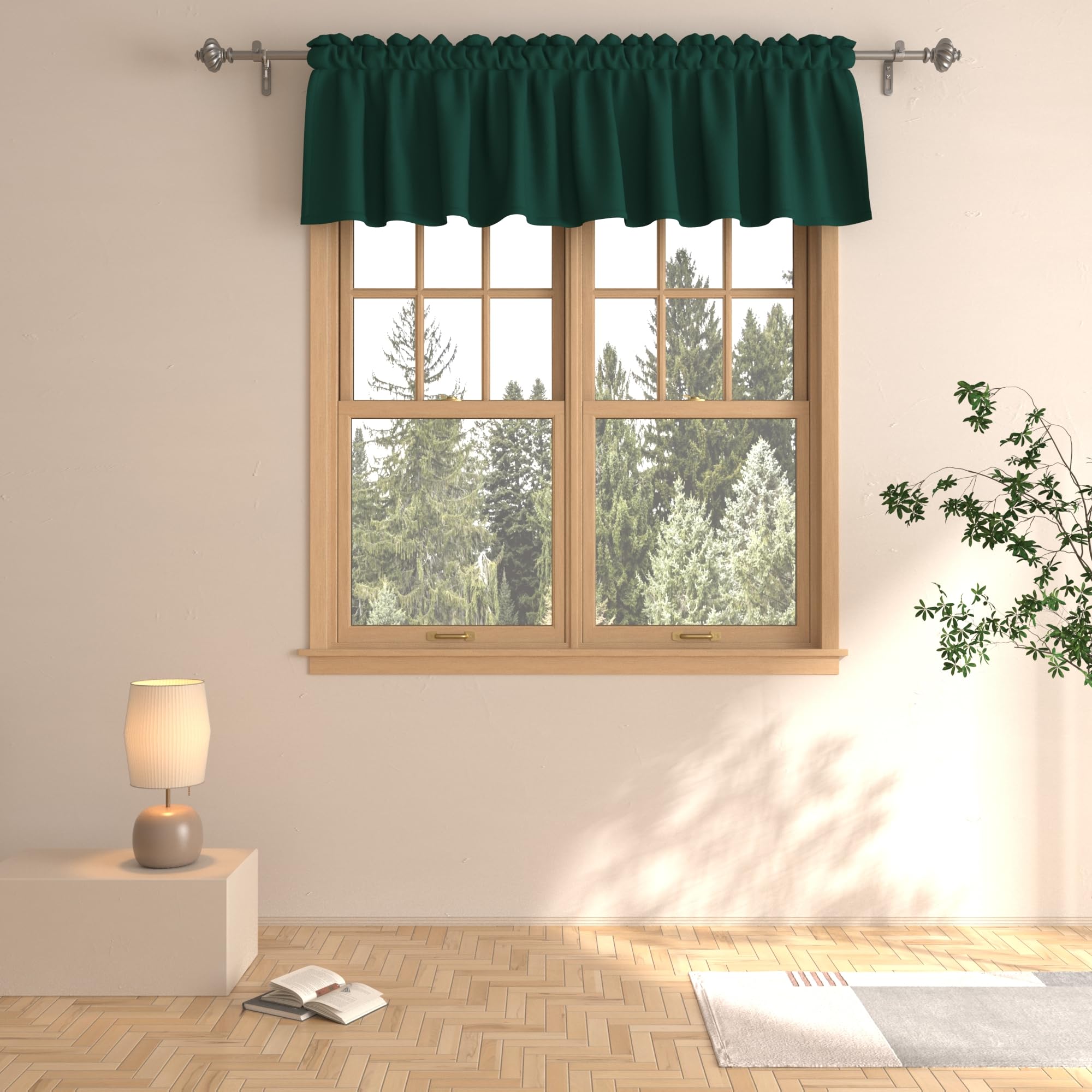 Amazon.com: UPOPO Green Valance Curtain Topper 14 inches Long Kitchen ...