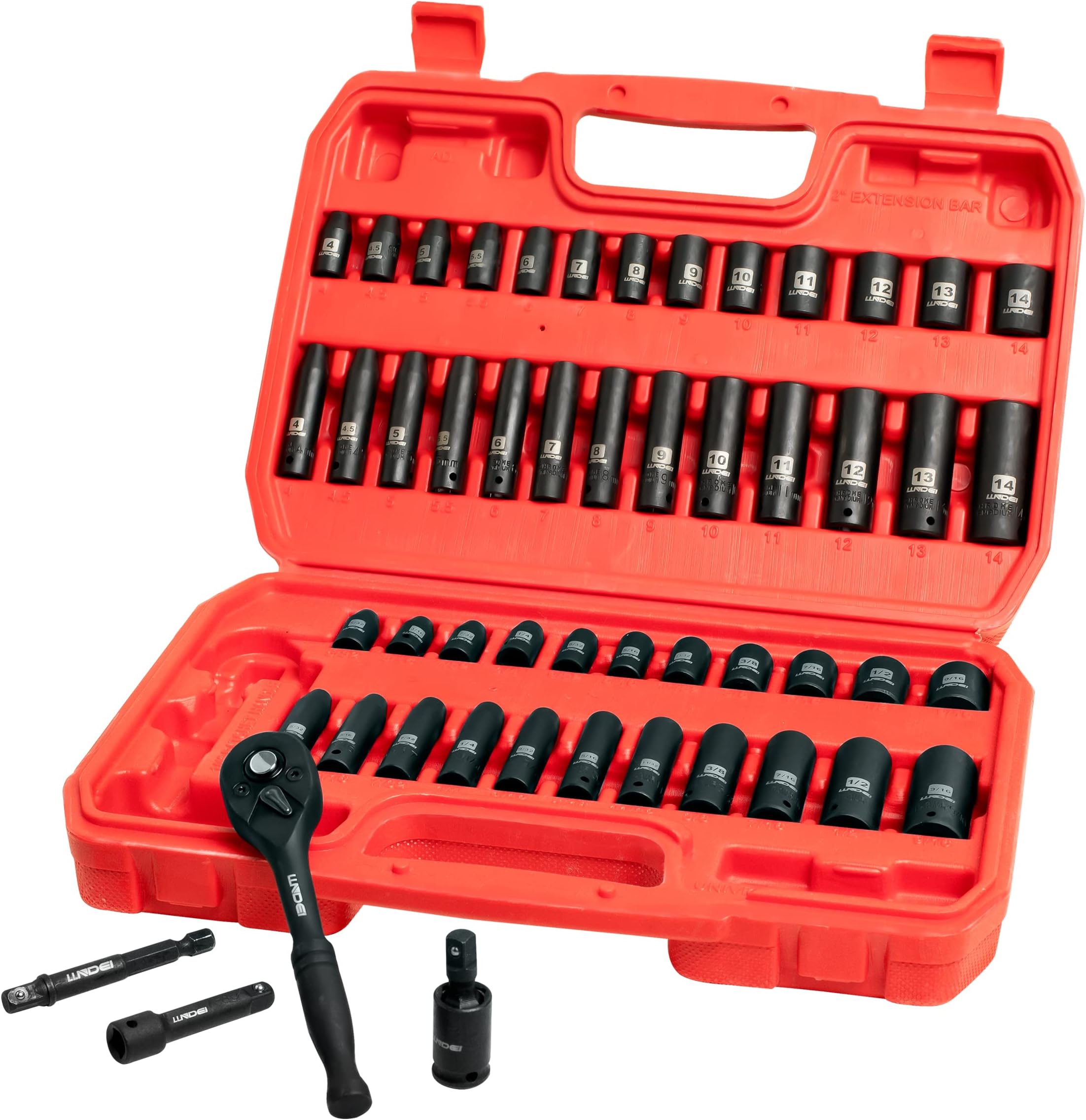 Britool E030707B Socket Set A/F and Metric 1/4" Drive, Multicolor, 73 ...