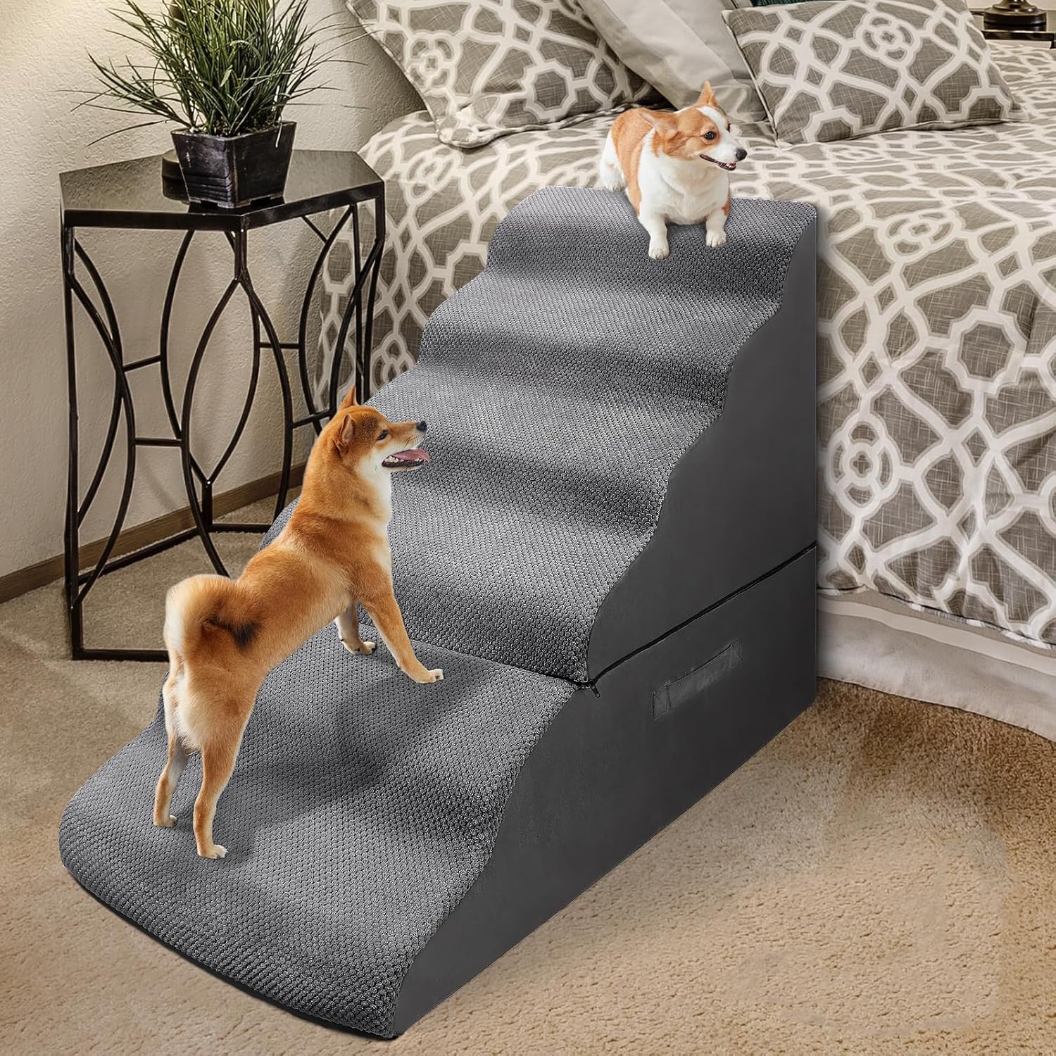 Amazon.com : INRLKIT Dog Stairs Steps for 30 Inches Tall High Bed Up to ...