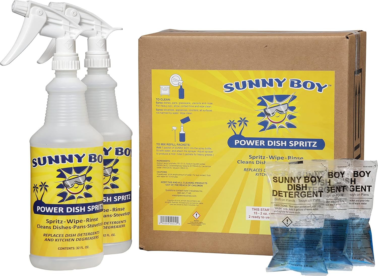 Amazon.com: Apter Industries Sunny Boy Dish Spritz Kit Dish Detergent ...