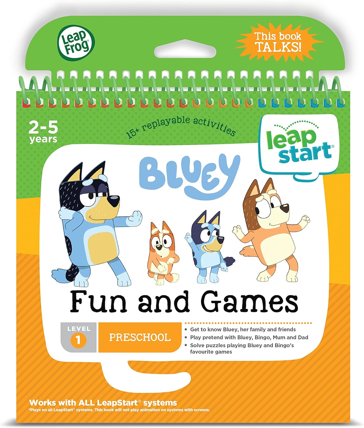 LeapFrog 482803 LeapStart Bluey Fun and Games, Green : Amazon.co.uk ...