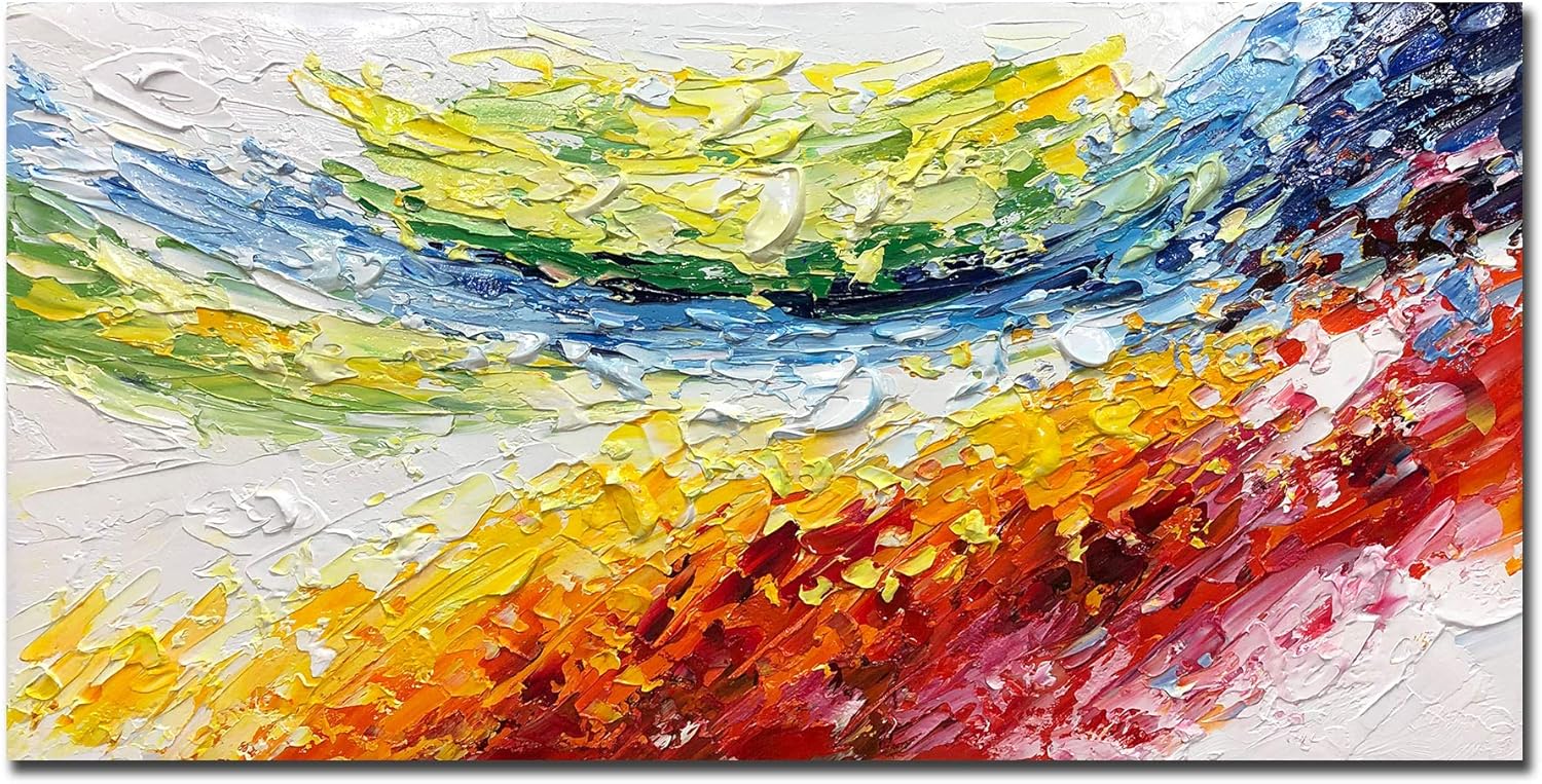 V inspire Art 24x48 Inch Abstract Hand Painted 3D Textured Oil v-inspire-art-24x48-inch-abstract-hand-painted-3d-textured-oil