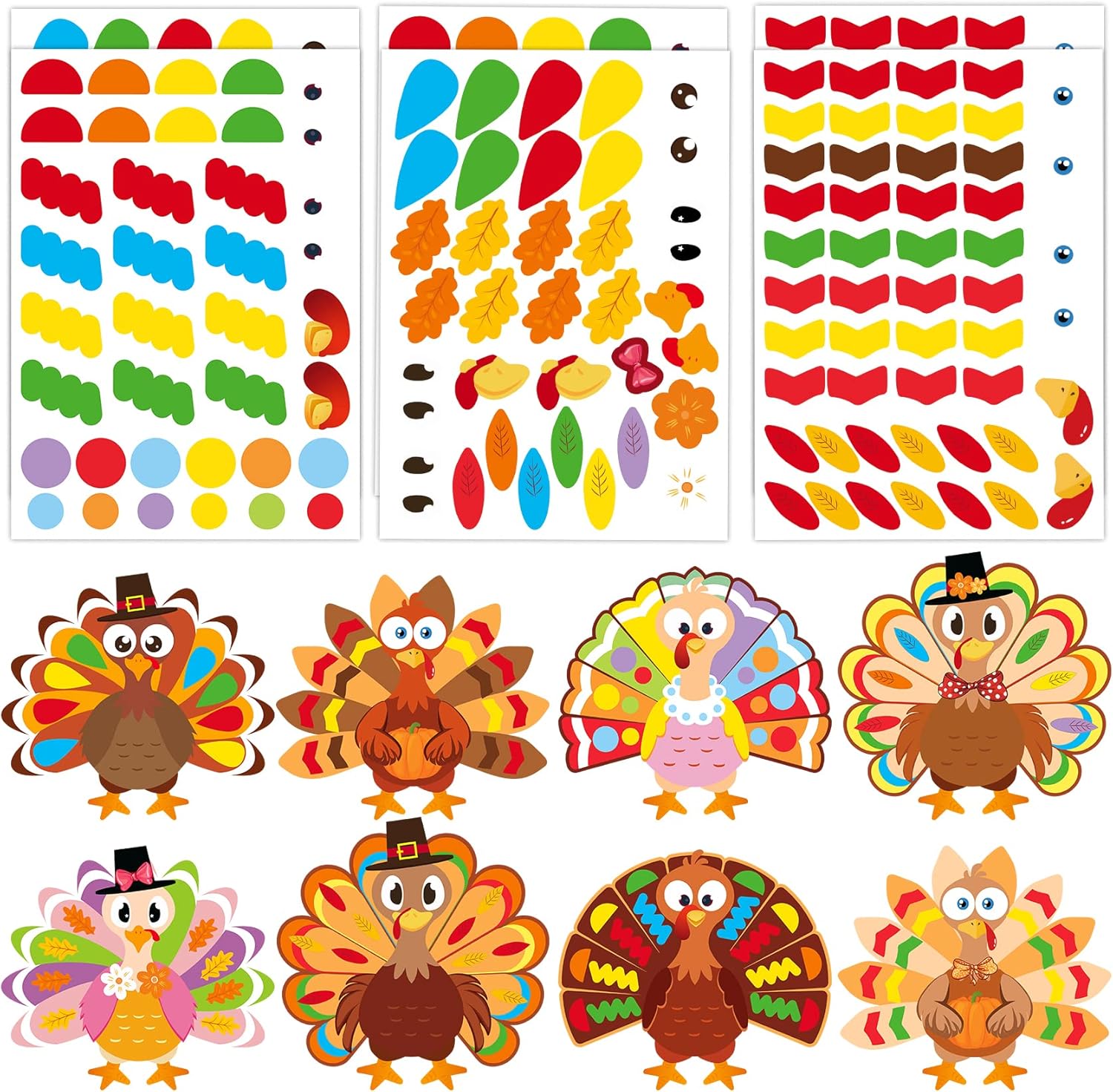 Thanksgiving Stickers Craft Set for Kids - 16 Paper Philippines | Ubuy