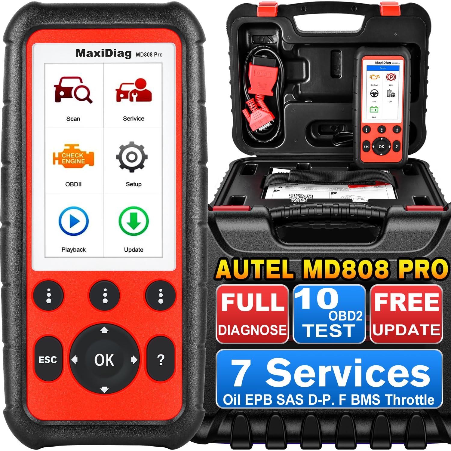 Amazon.com: Autel MaxiDiag MD808 PRO OBD2 Scanner, All System ...