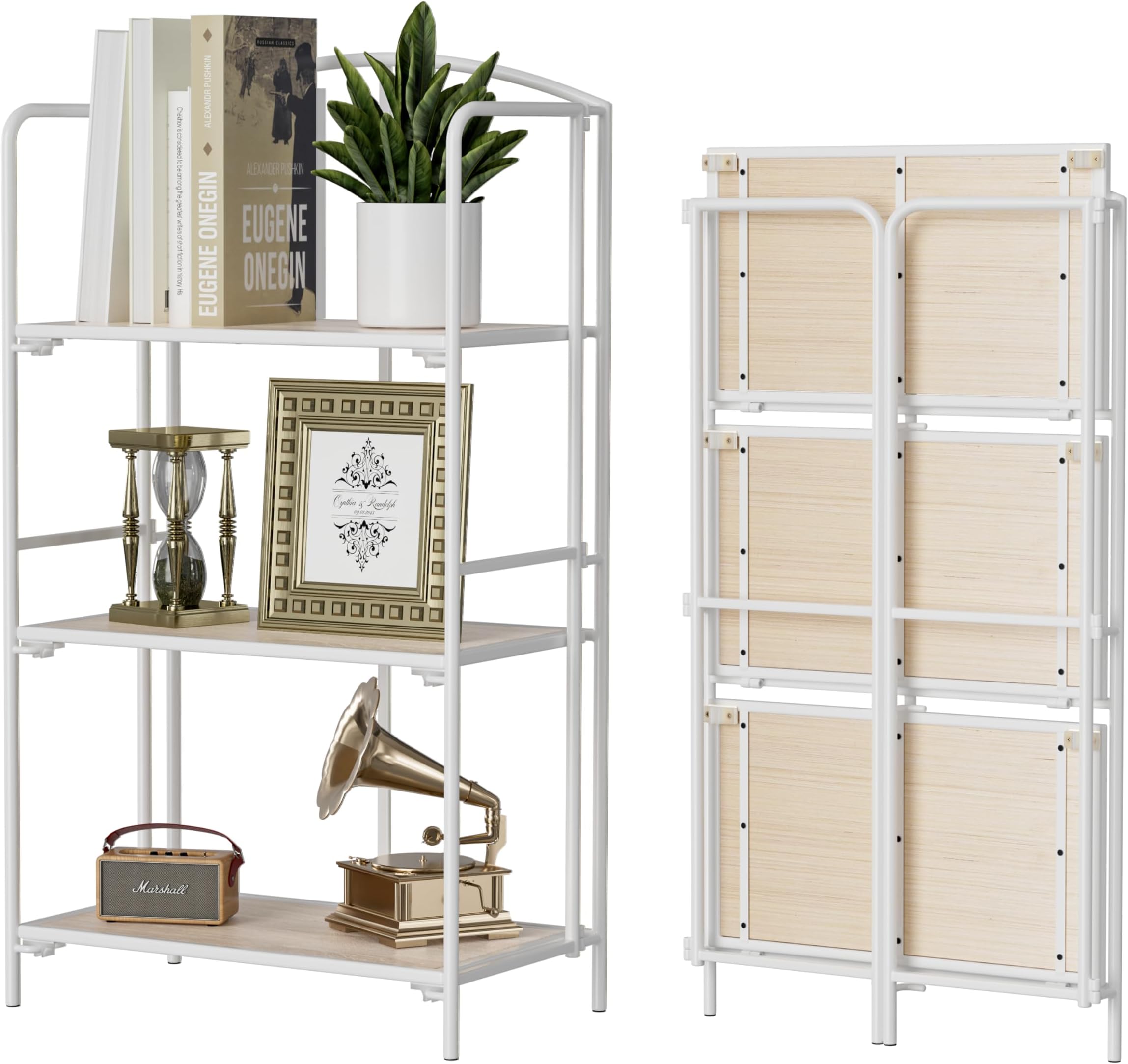 Amazon.com: Casual Home 3-Shelf Folding Stackable Bookcase (27.5" Wide ...