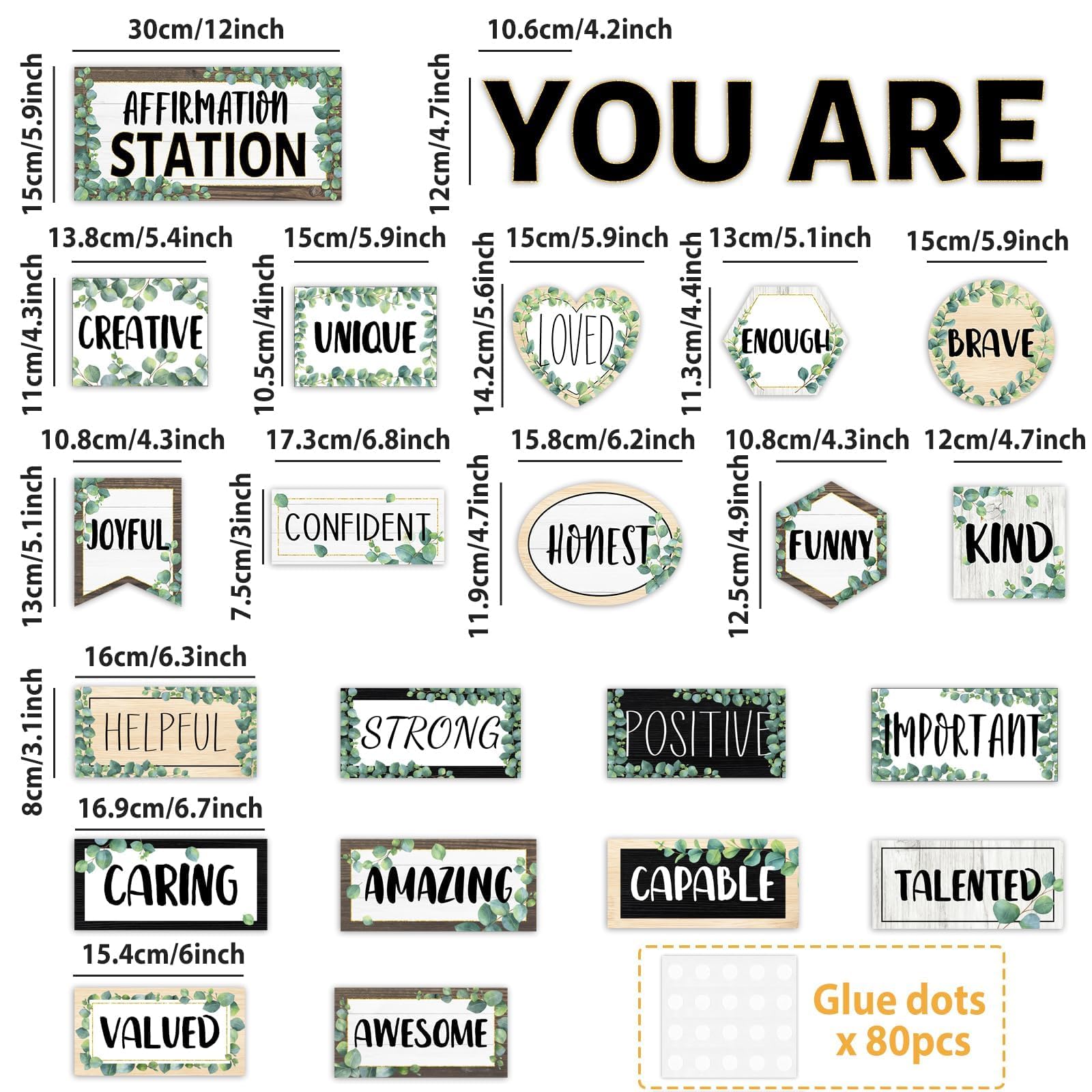 Snapklik.com : Eucalyptus Affirmation Station Bulletin Board Classroom ...